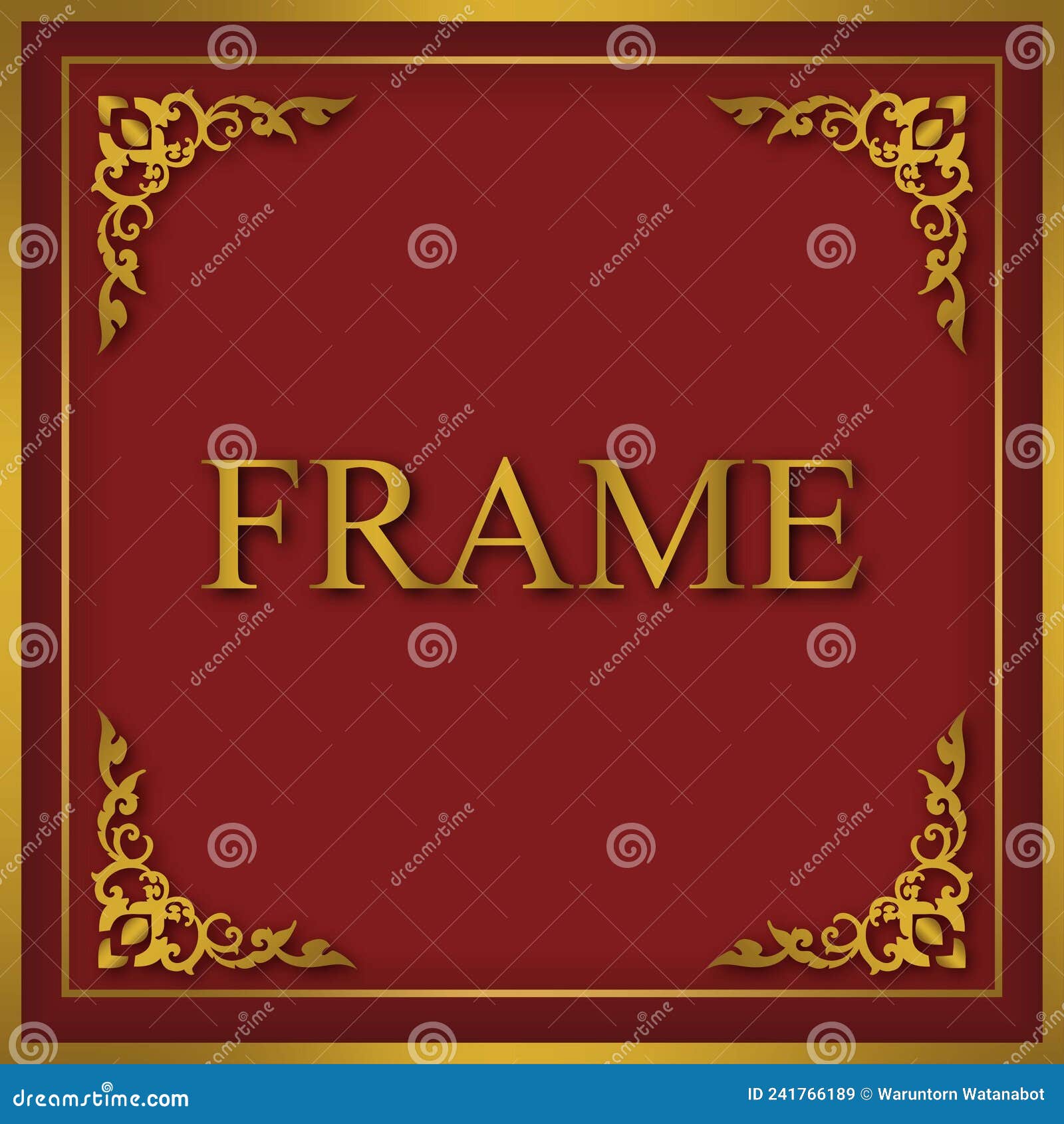Gold frame Thai art border stock illustration. Illustration of brand ...