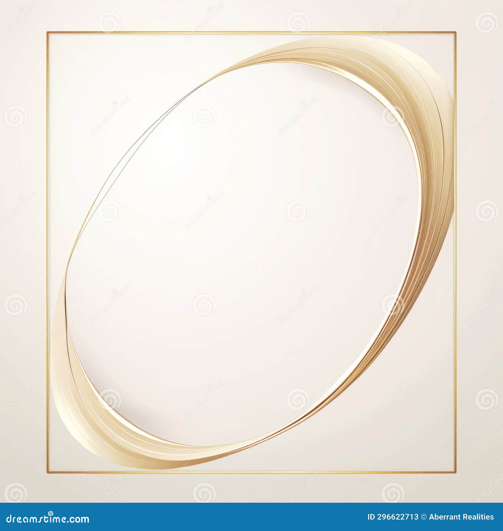 A Gold Frame with a Curved Line on a White Background Stock ...