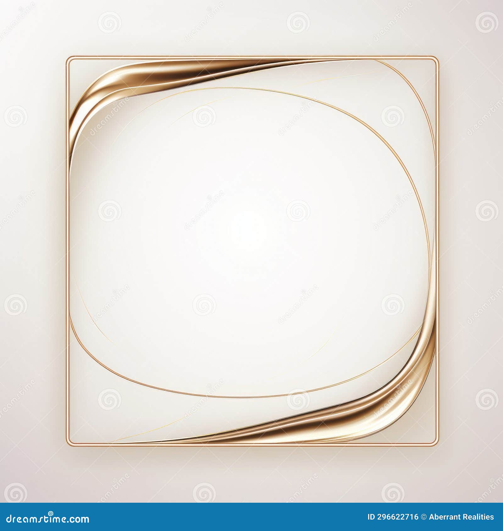 A Gold Frame with a Curved Line on a White Background Stock ...