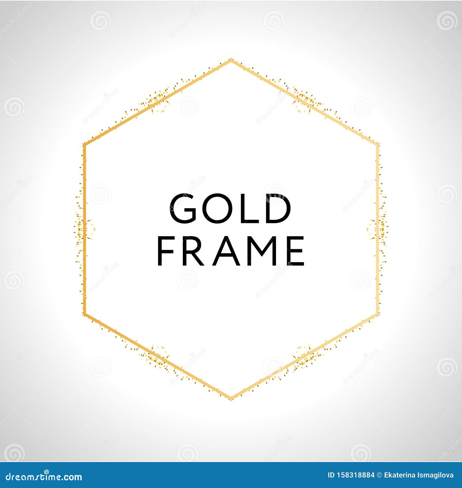 Gold Frame Decor Isolated Vector Shiny Gold Metallic Gradient Border ...