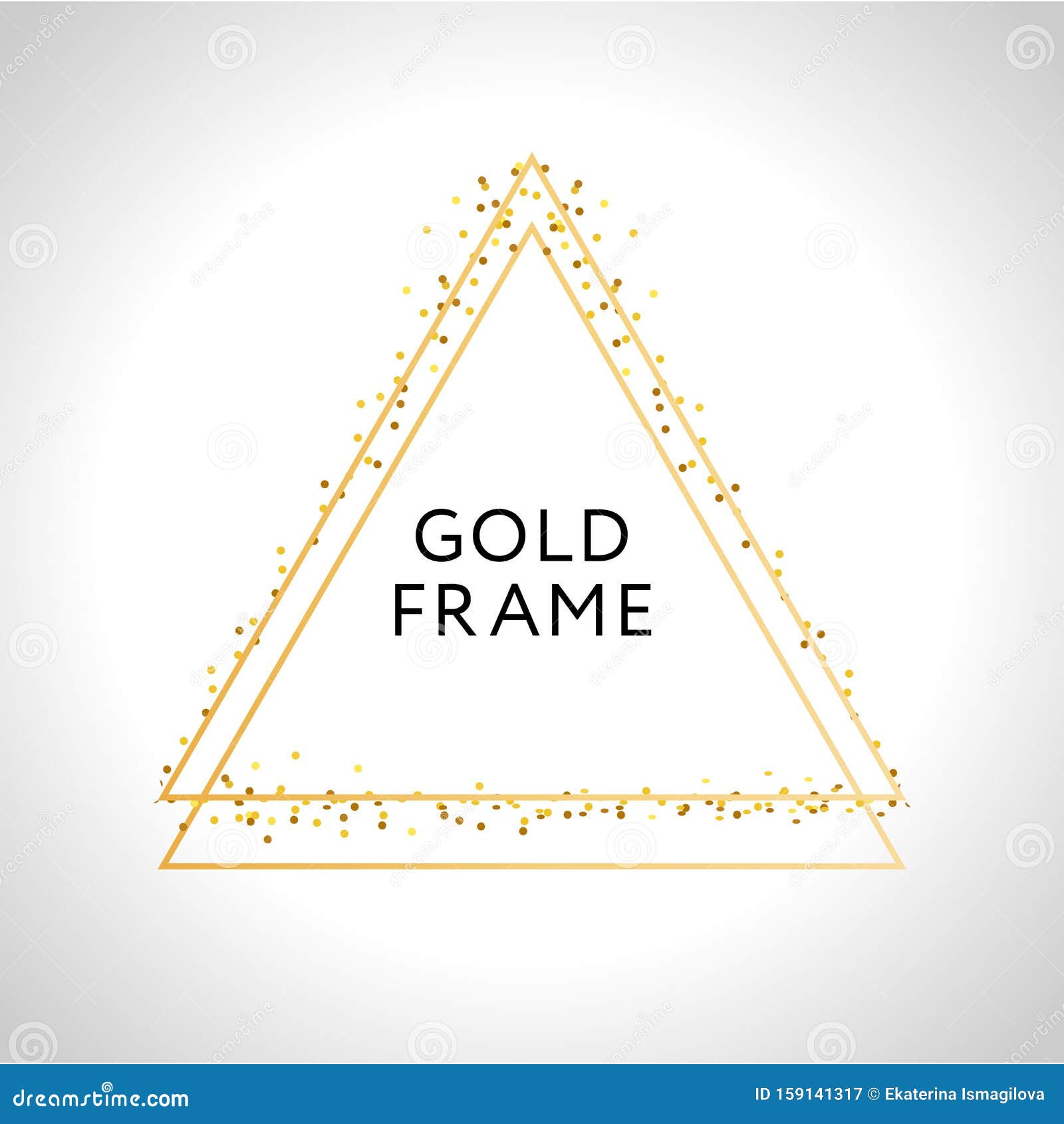 Gold Frame Decor Isolated Vector Shiny Gold Metallic Gradient Border ...