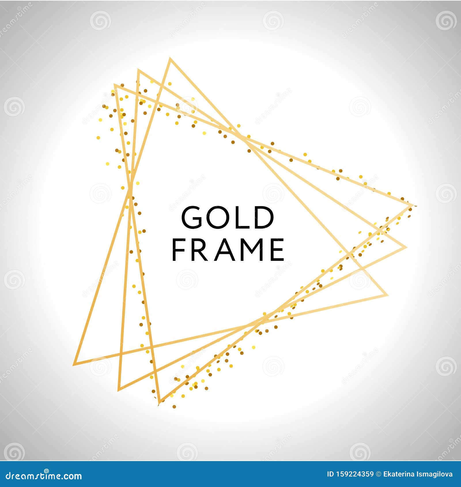 Gold Frame Decor Isolated Vector Shiny Gold Metallic Gradient Border ...