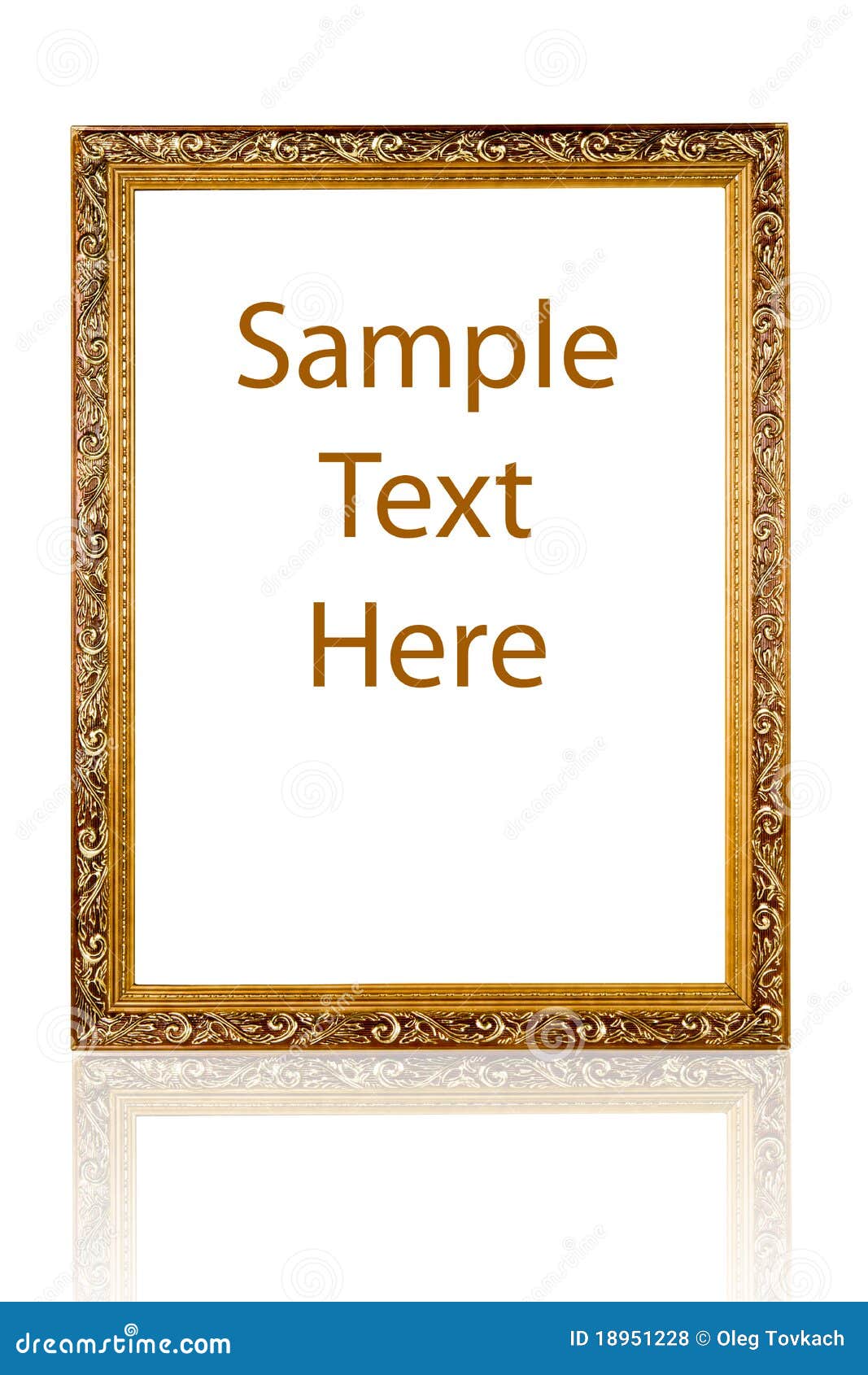 Gold Frame With A Decorative Pattern Stock Photo - Image of detail ...