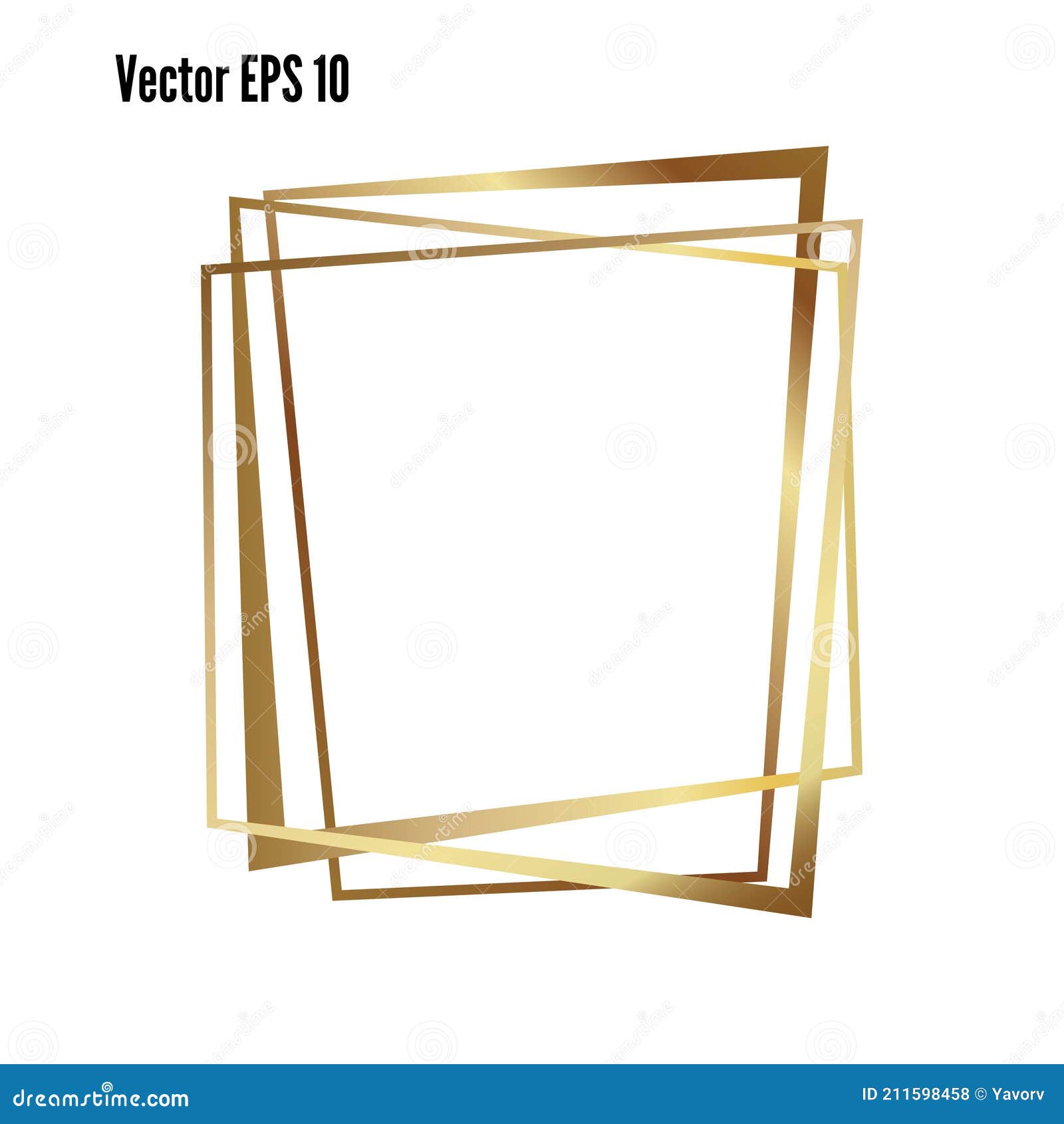 Gold Frame. Design for Header, Logo and Advertising Banner. ENP Vector ...