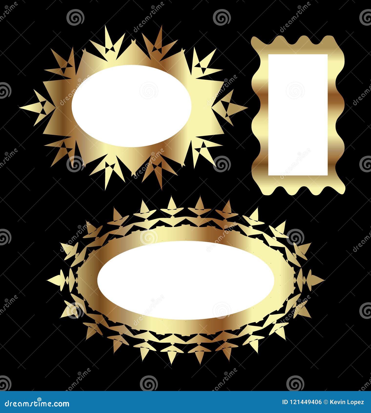 Gold Frame Design Set Vector Stock Vector - Illustration of label ...
