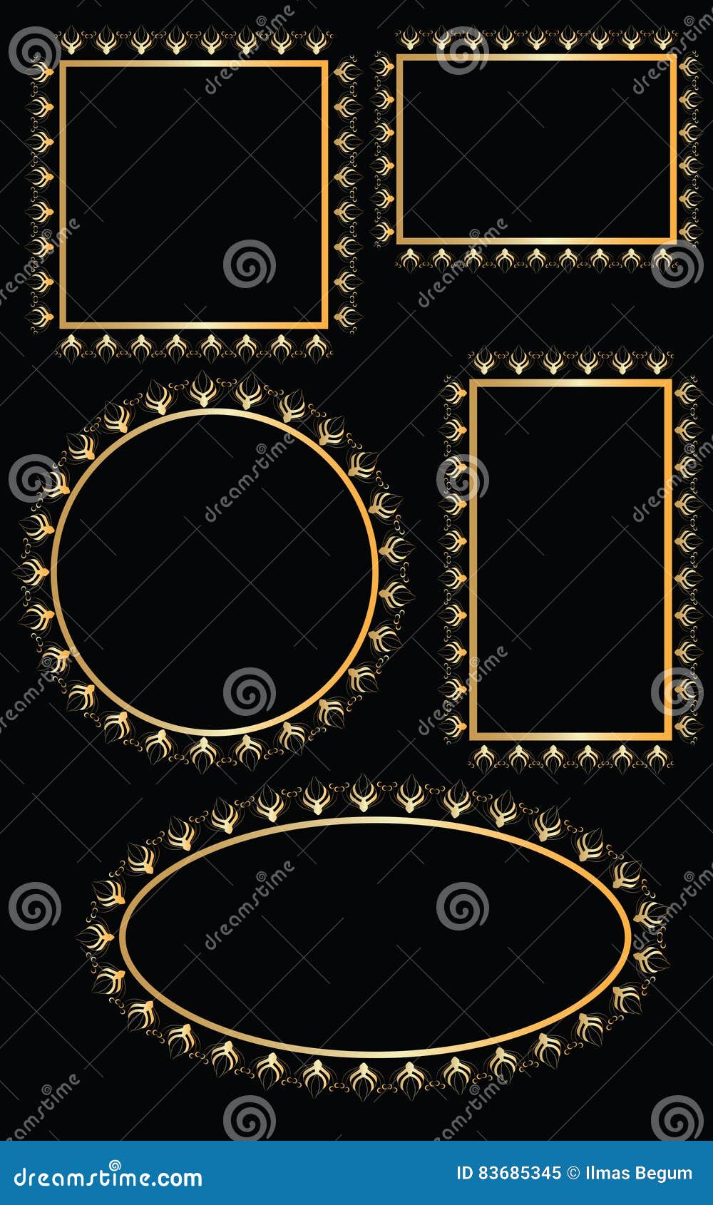 Gold Frame Design Vector stock vector. Illustration of design - 83685345