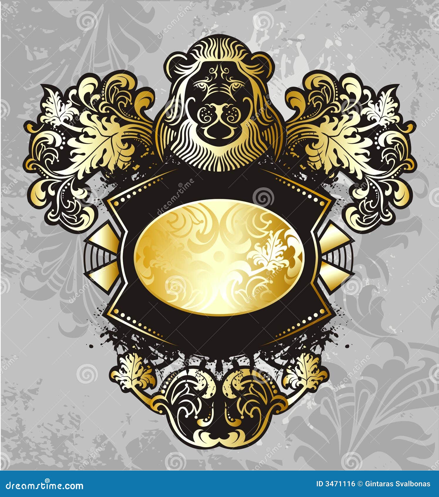 Gold frame element stock vector. Illustration of baroque - 3471116