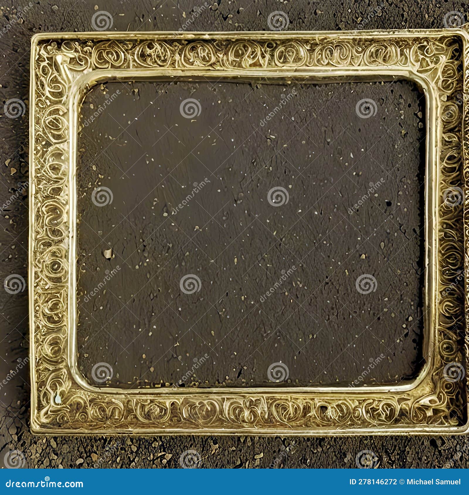 Gold frame on the floor stock illustration. Illustration of solid ...