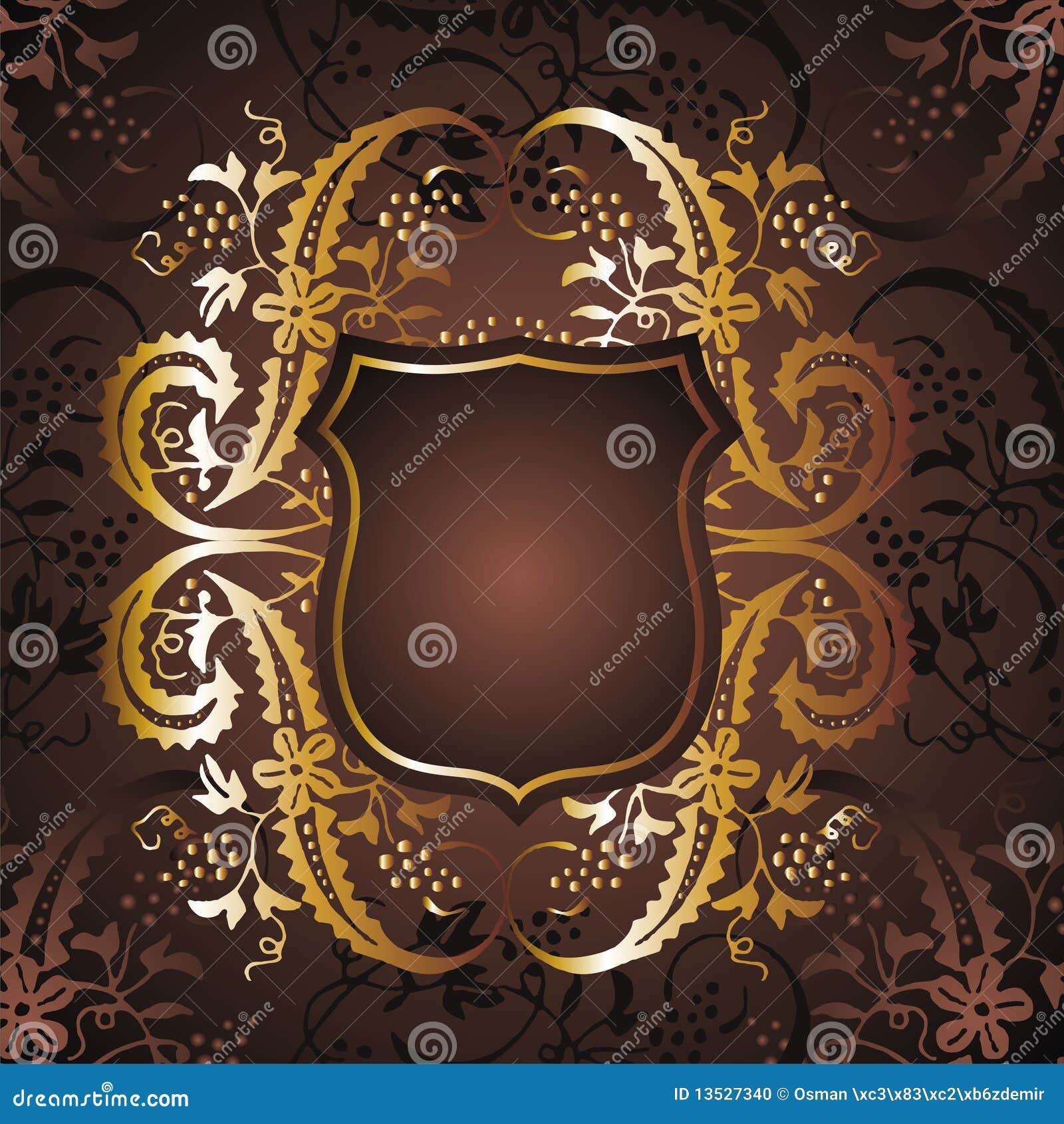 Gold frame flower 06 stock illustration. Illustration of decoration ...