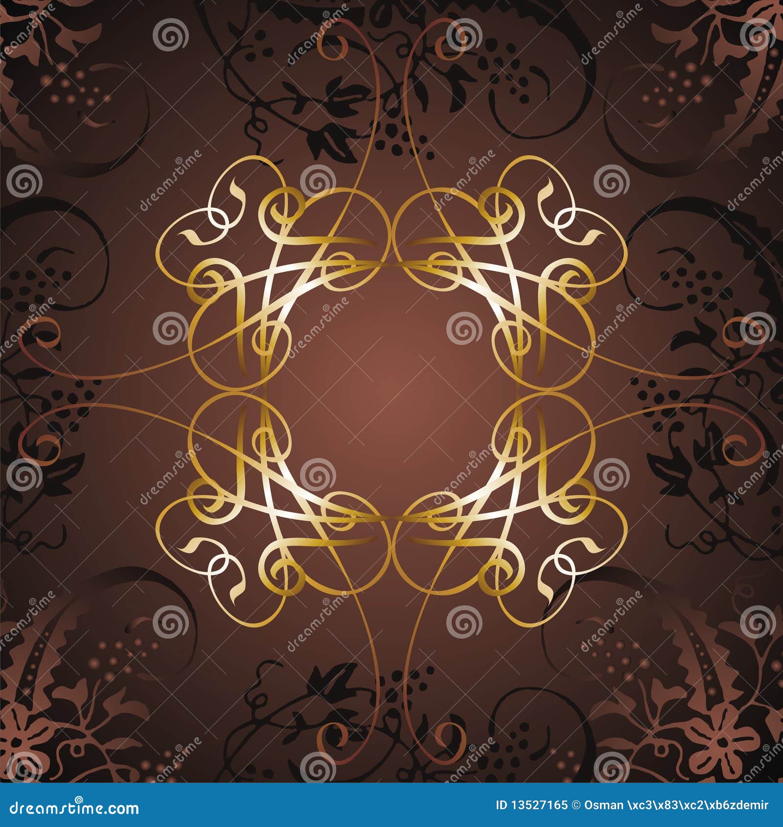 Gold frame flower 10 stock vector. Illustration of design - 13527165