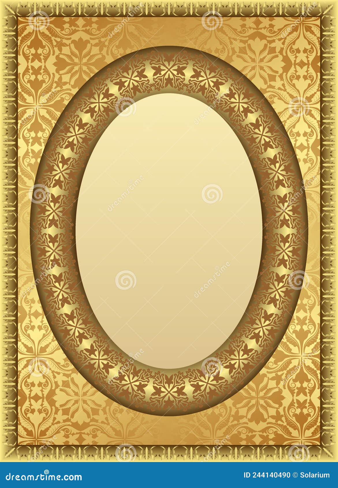 Gold frame stock vector. Illustration of luxury, texture - 244140490