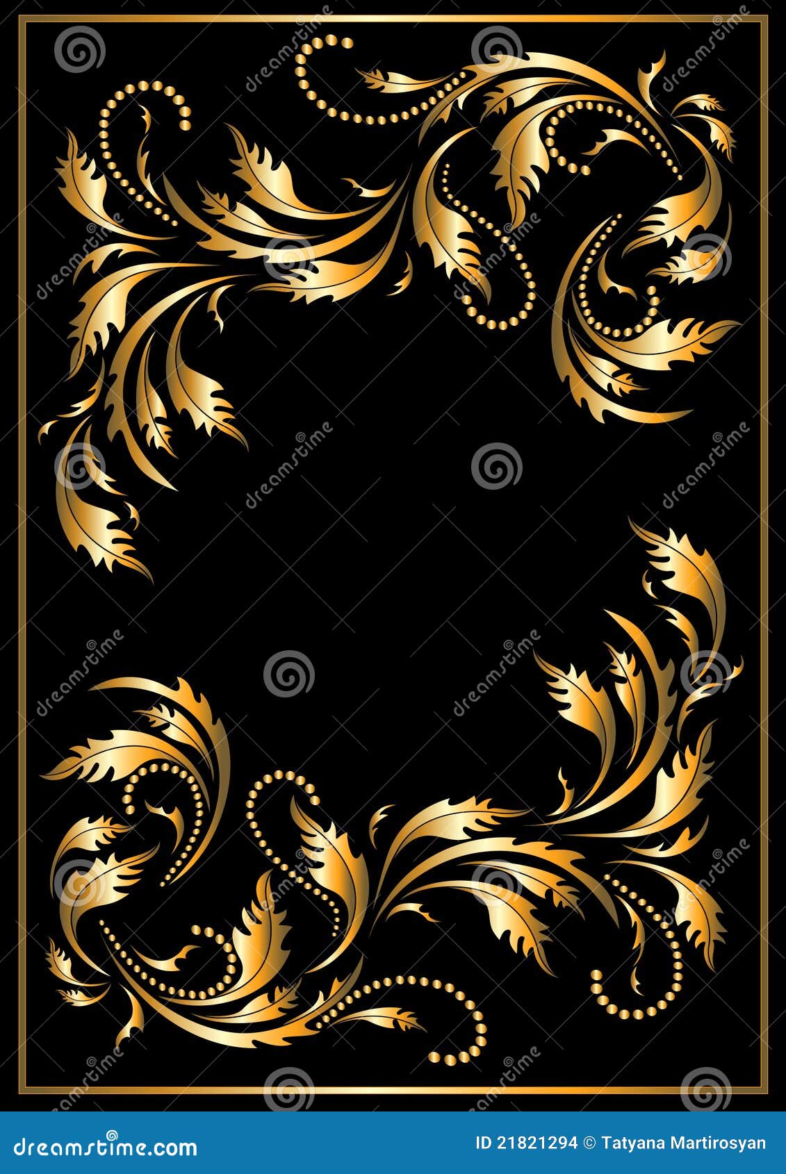 Gold Frame in the Gothic Style. Frame. Stock Vector - Illustration of ...