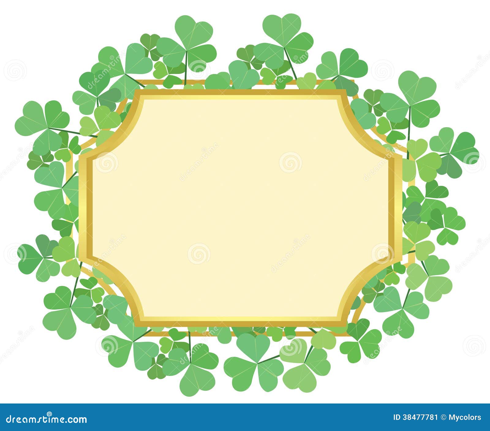 Gold Frame with Green Shamrock - Vector Stock Vector - Illustration of ...