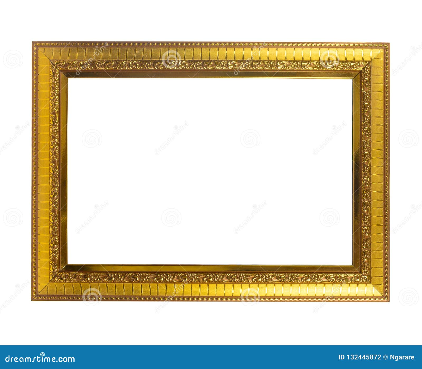 Gold frame isolated stock photo. Image of ornament, border - 132445872