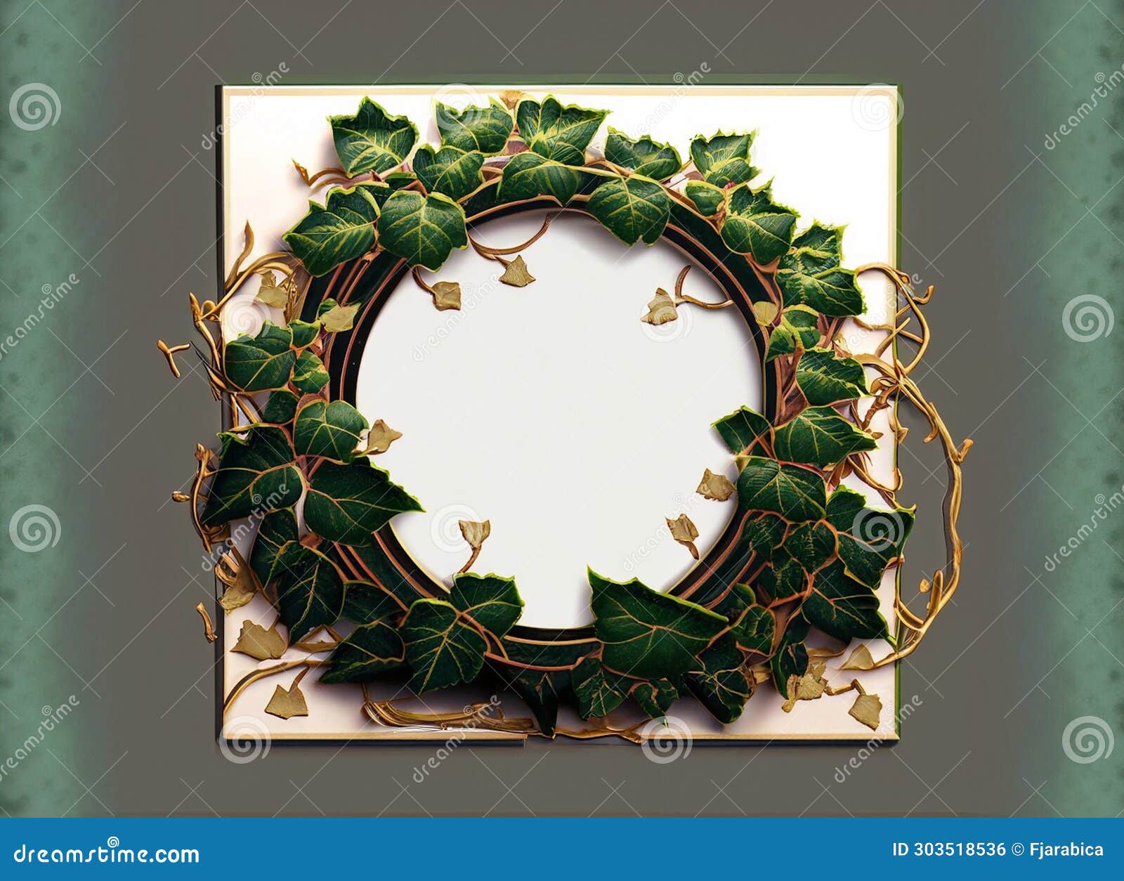 Gold frame with ivy stock illustration. Illustration of gold - 303518536