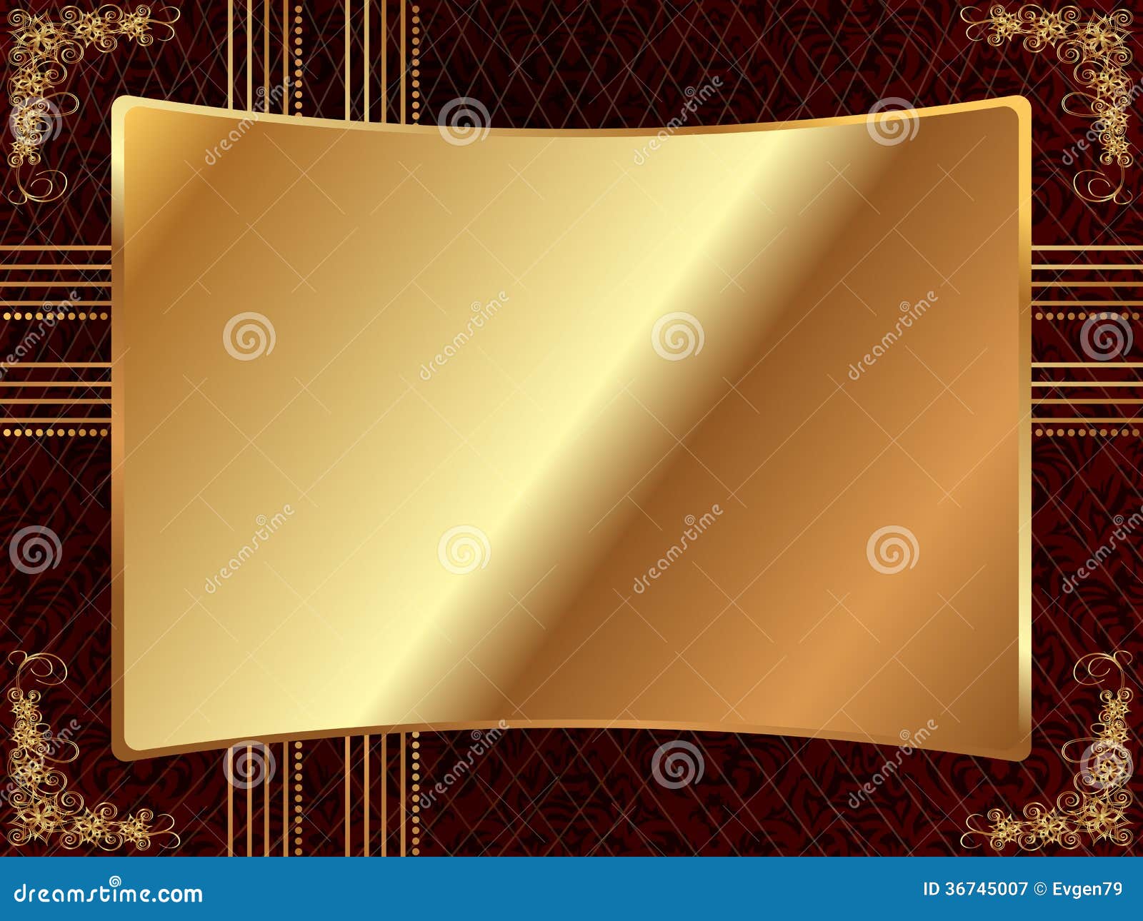 Gold frame with pattern 4 stock vector. Illustration of antique - 36745007