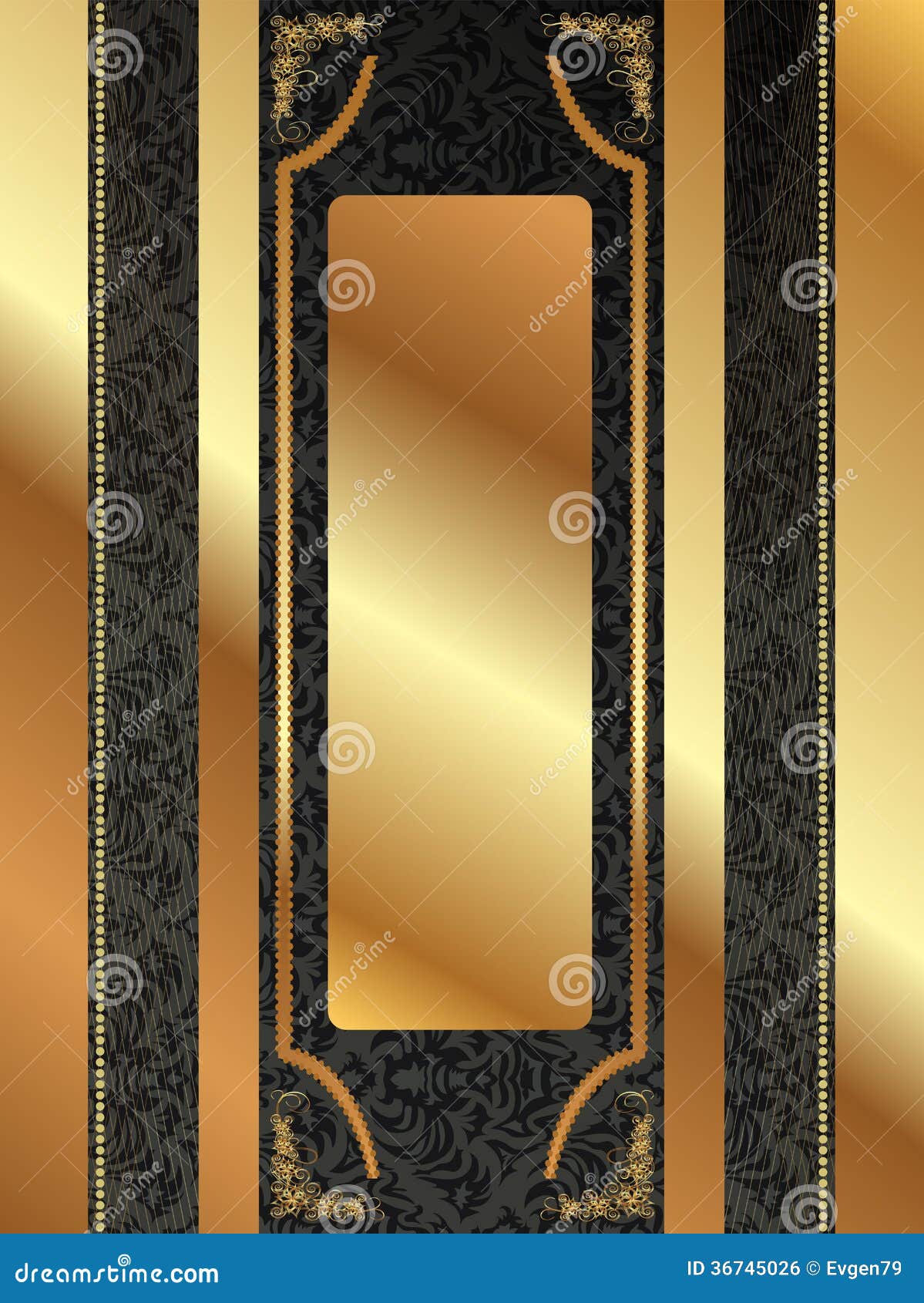 Gold frame with pattern 9 stock vector. Illustration of foliate - 36745026