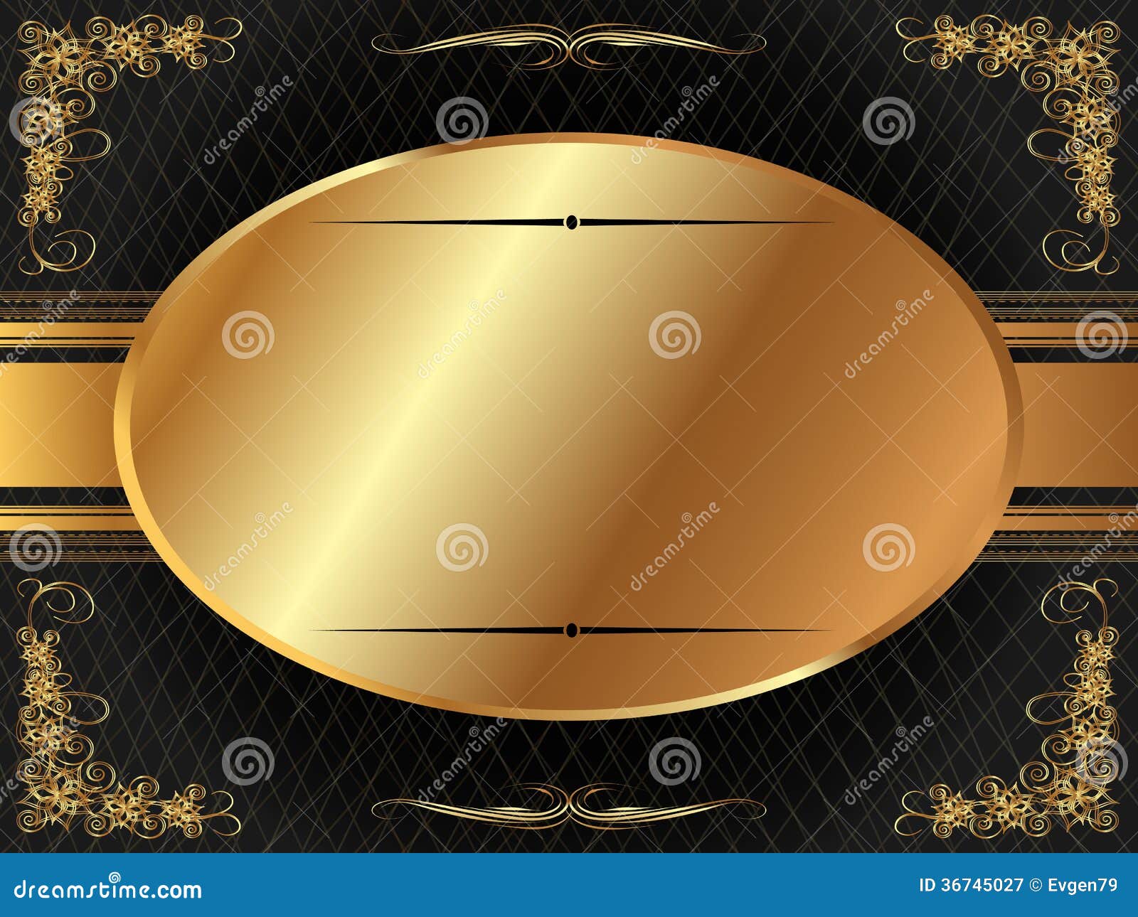 Gold frame with pattern 6 stock vector. Illustration of gold - 36745027