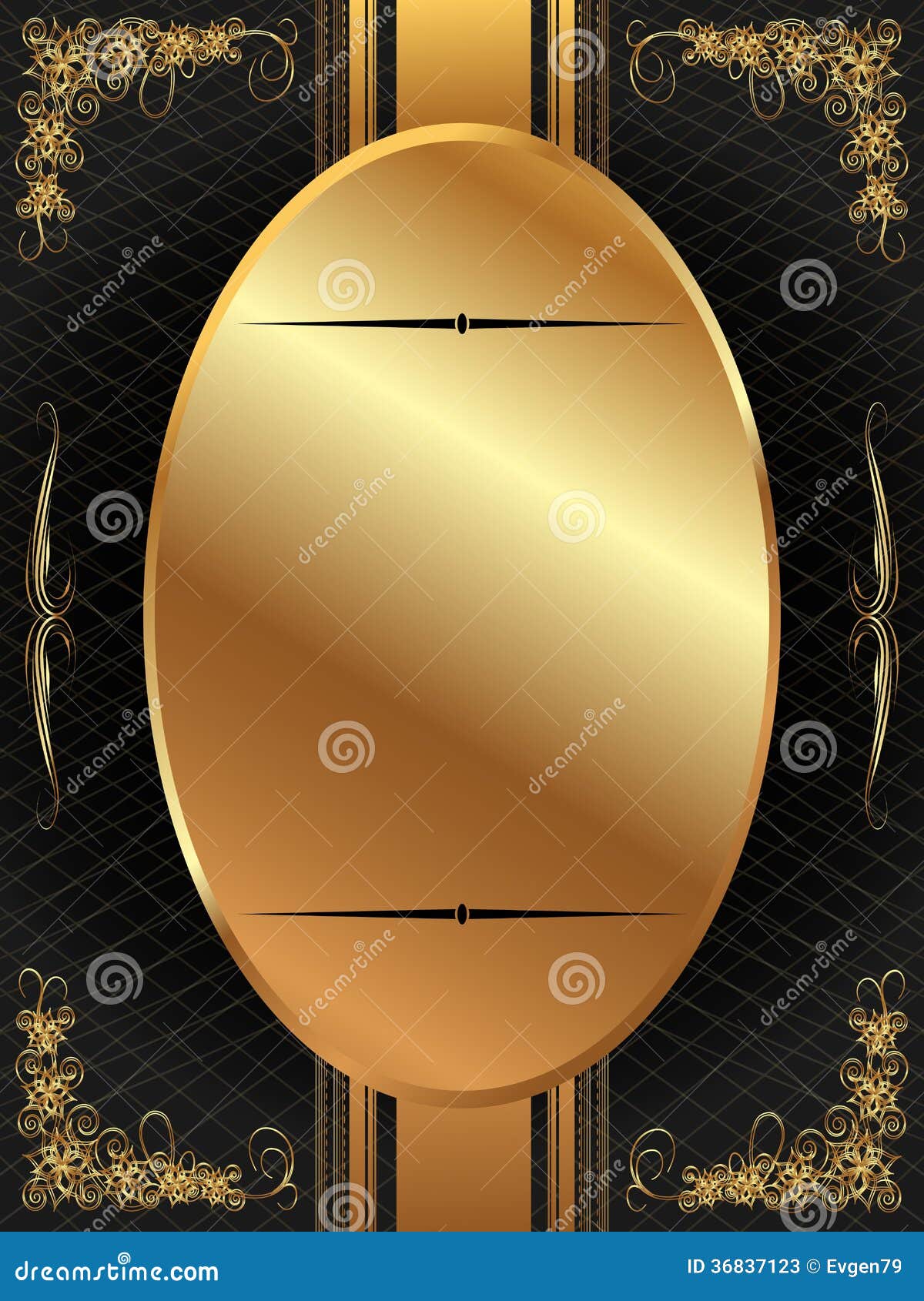 Gold frame with pattern 12 stock vector. Illustration of heraldic ...