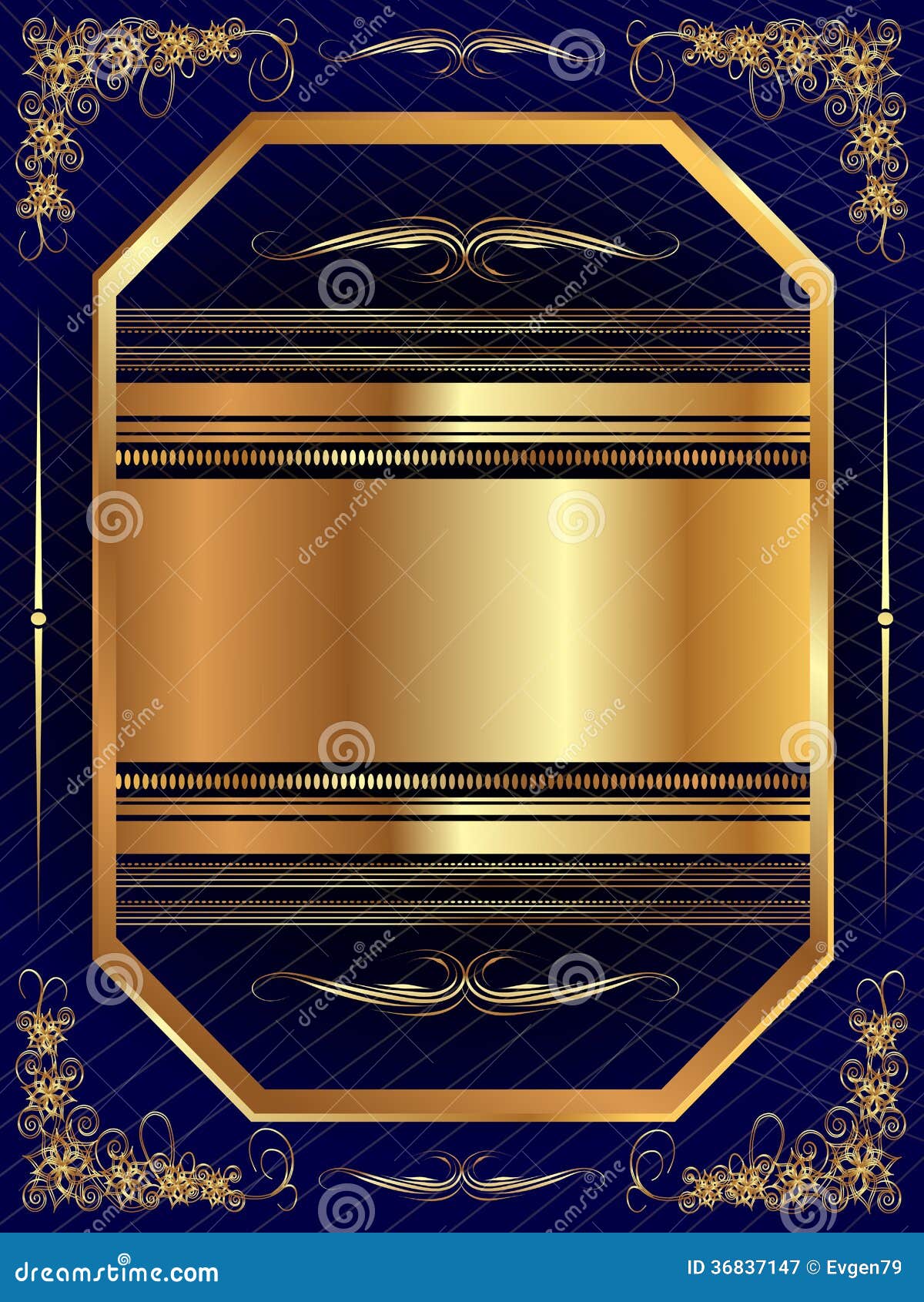 Gold frame with pattern 13 stock vector. Illustration of bronze - 36837147