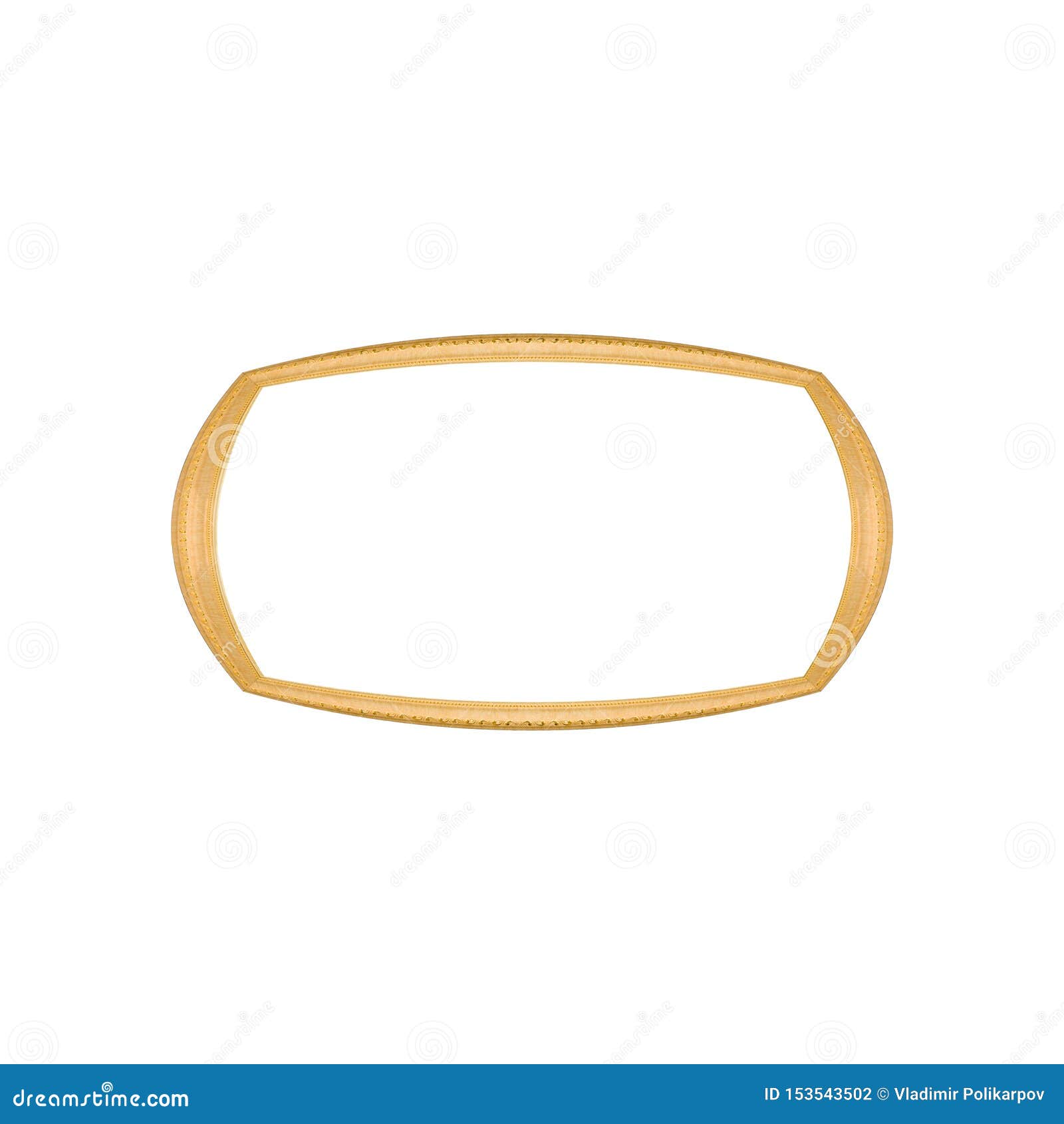 Gold Frame with a Pattern Isolated on White Stock Photo - Image of wood ...