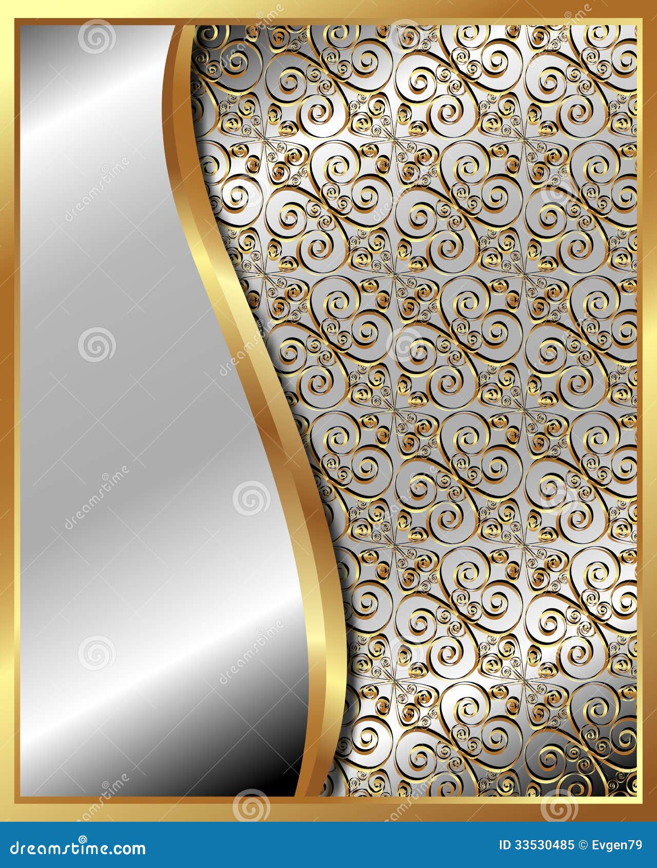 Gold frame with pattern 4 stock vector. Illustration of abstract - 33530485