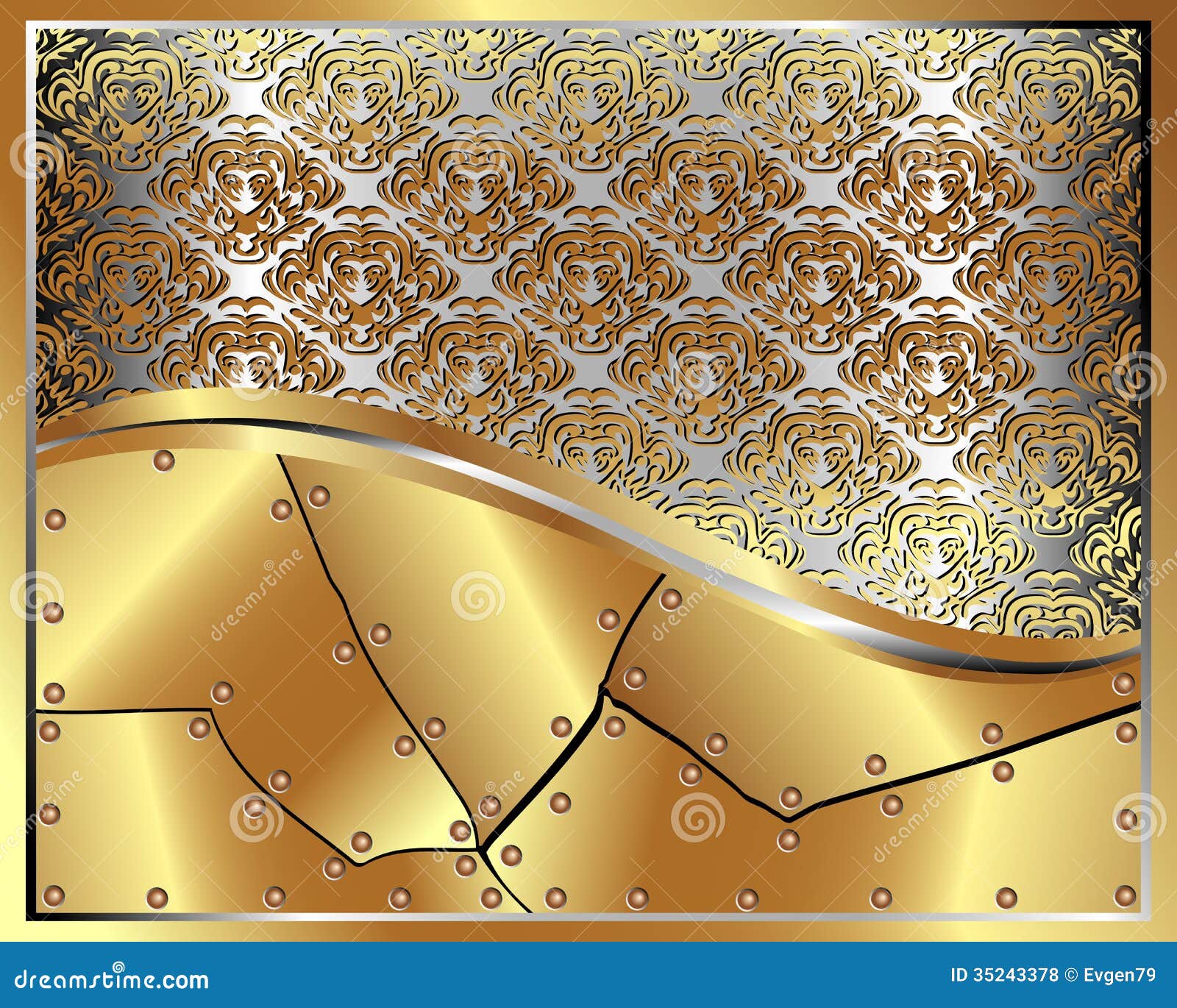 Gold frame with pattern 5 stock vector. Illustration of industry - 35243378