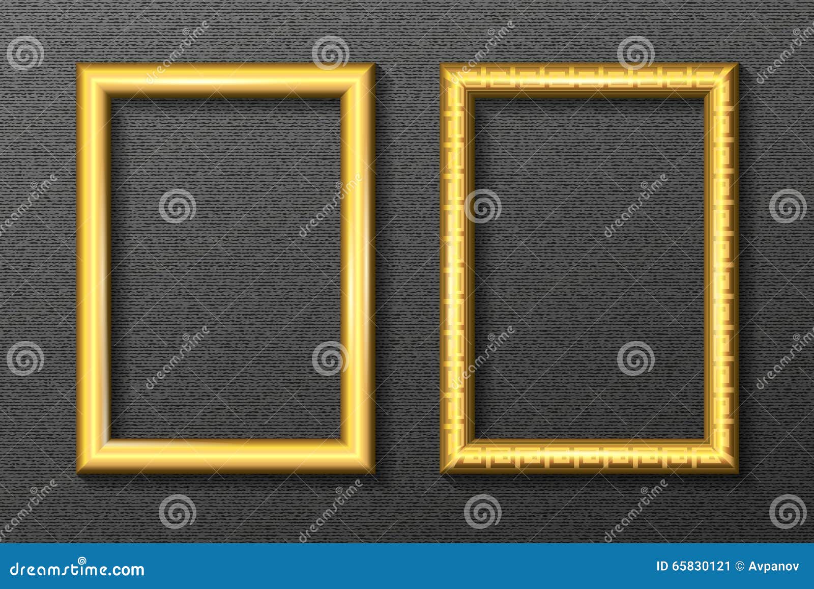 Gold Frame for Portrait Set 2 Stock Vector - Illustration of lights ...