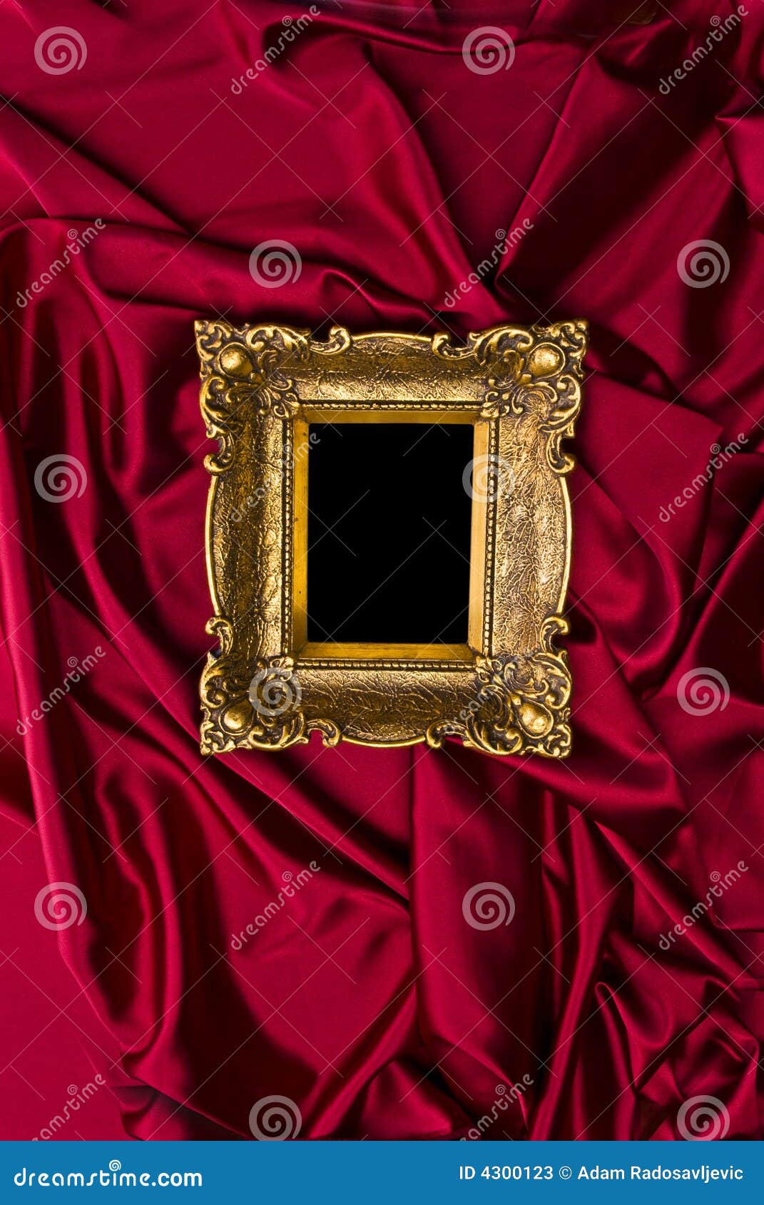 Gold Frame on Red Satin stock image. Image of furniture - 4300123