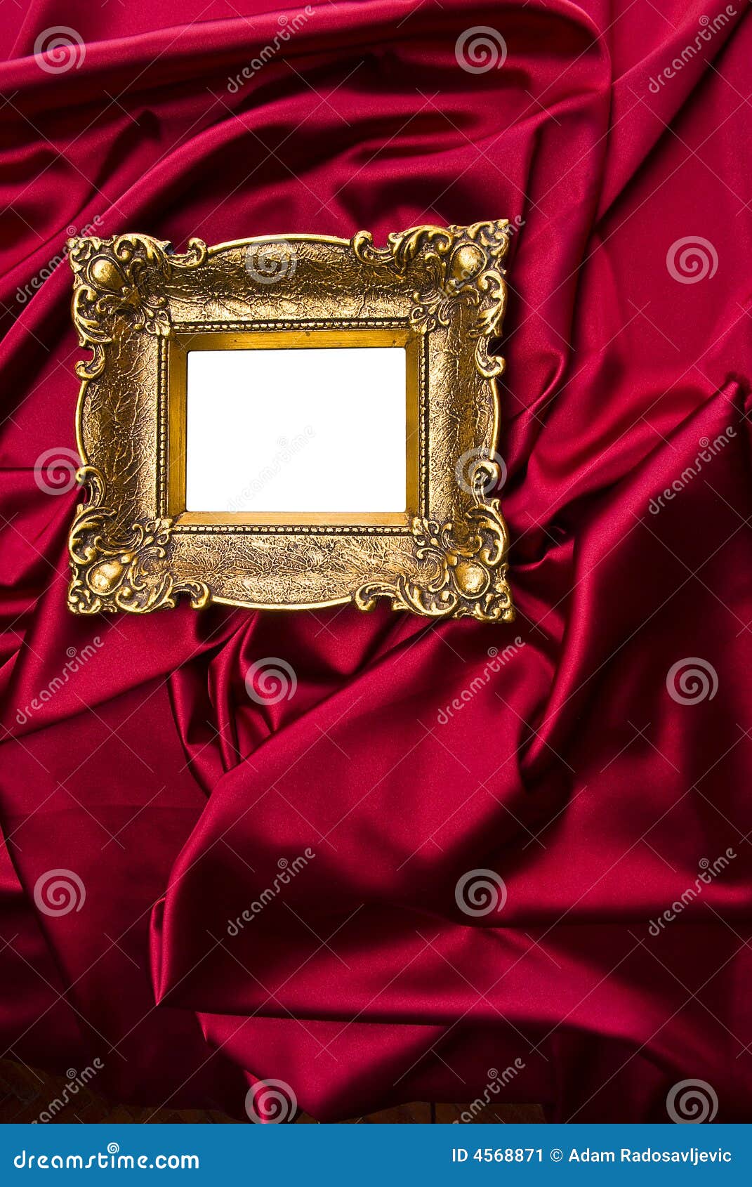 Gold Frame on Red Satin stock image. Image of classical - 4568871
