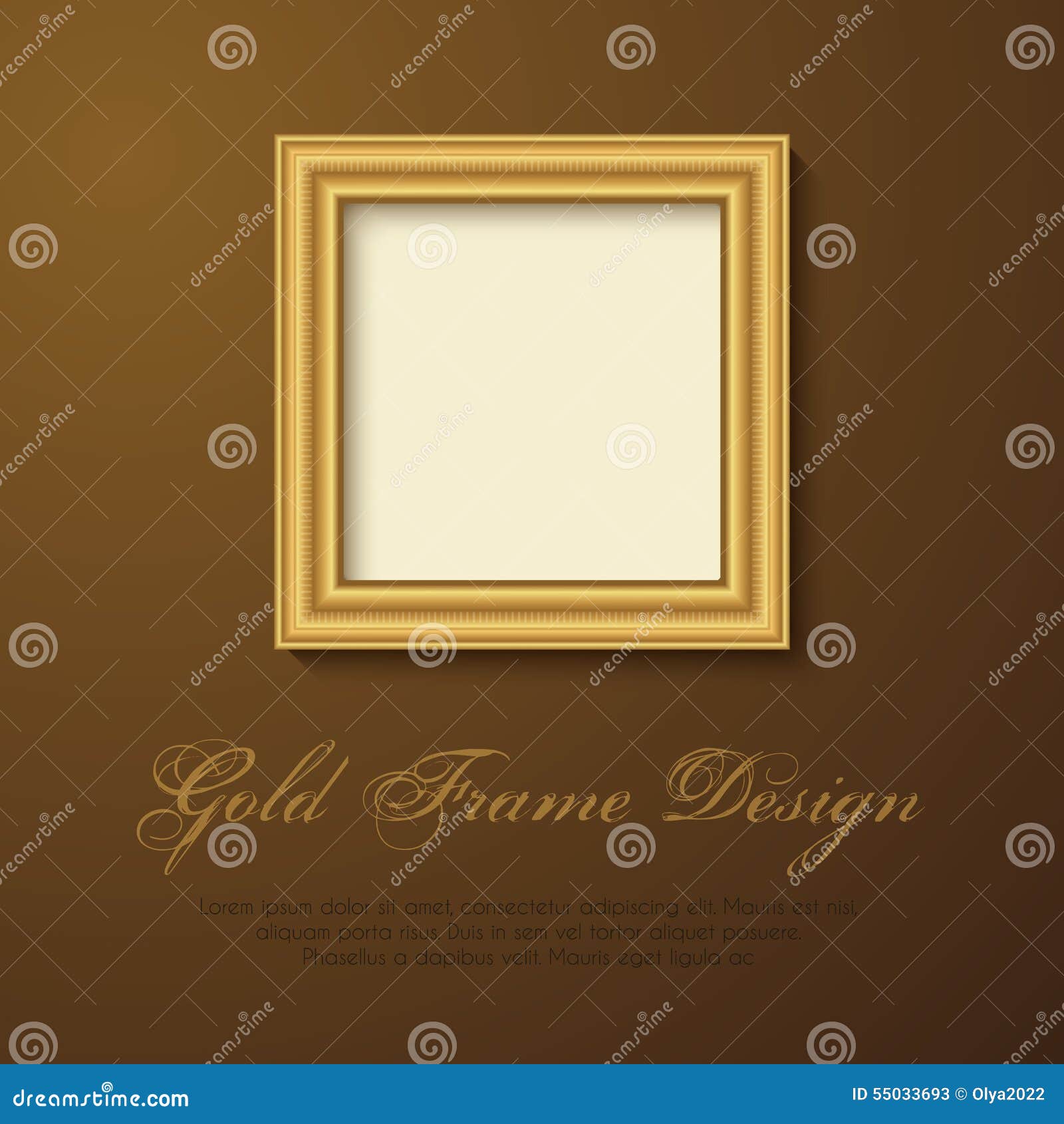 Gold Frame for Text, Picture, Photo or Your Design Stock Vector ...