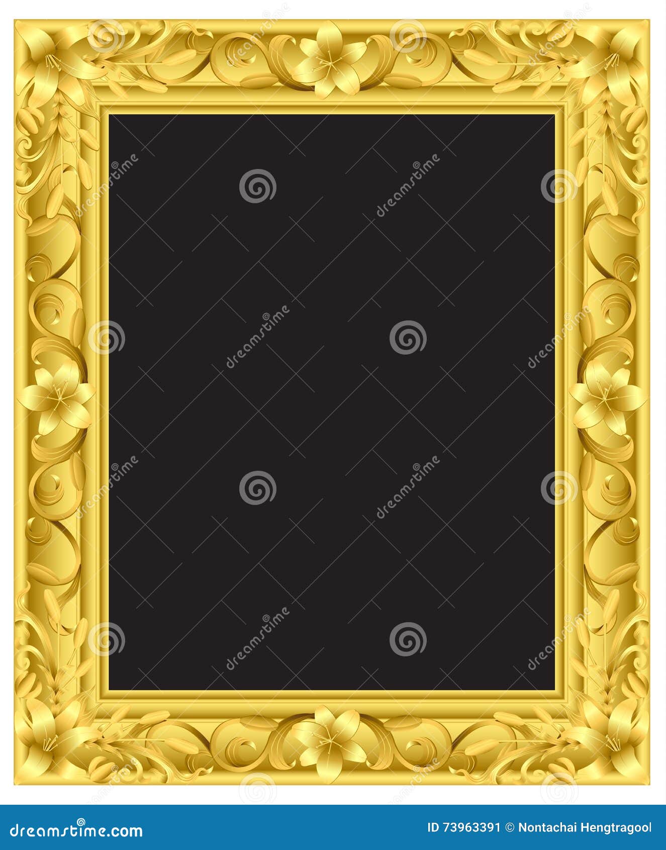 Gold frame from vector. stock vector. Illustration of decorative - 73963391