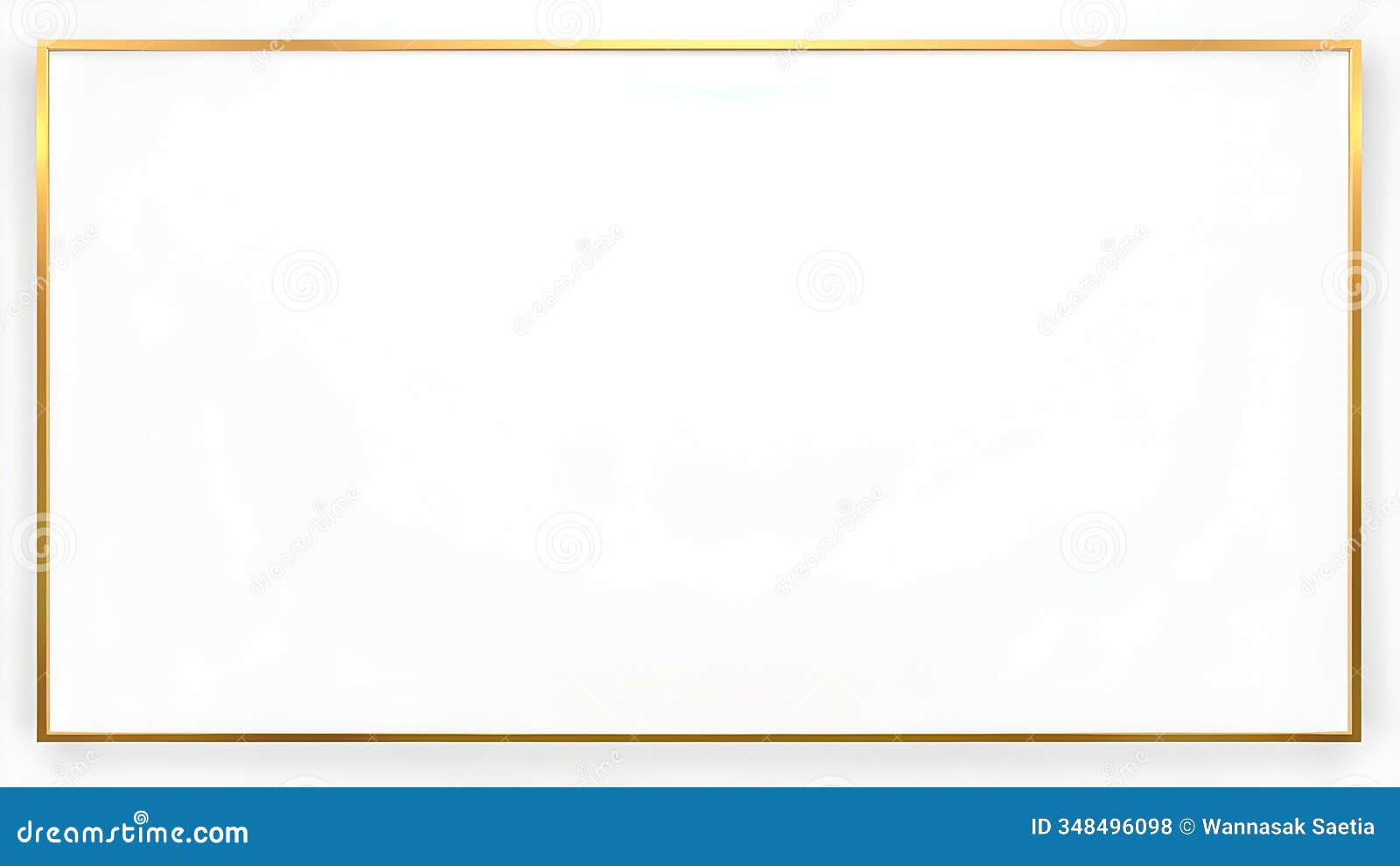 Gold Frame on White Background. 3D Rendering Stock Illustration ...