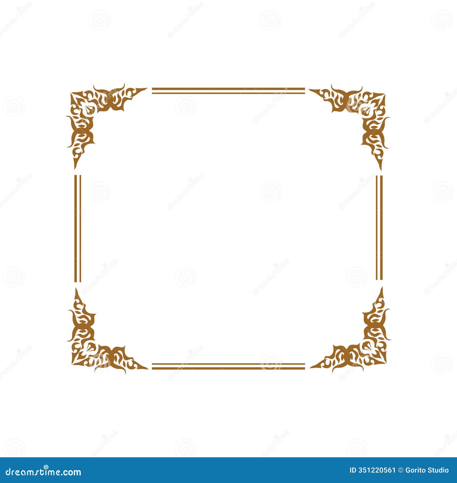Golden Rectangle Framed Disconnected Meander Pattern Vector ...