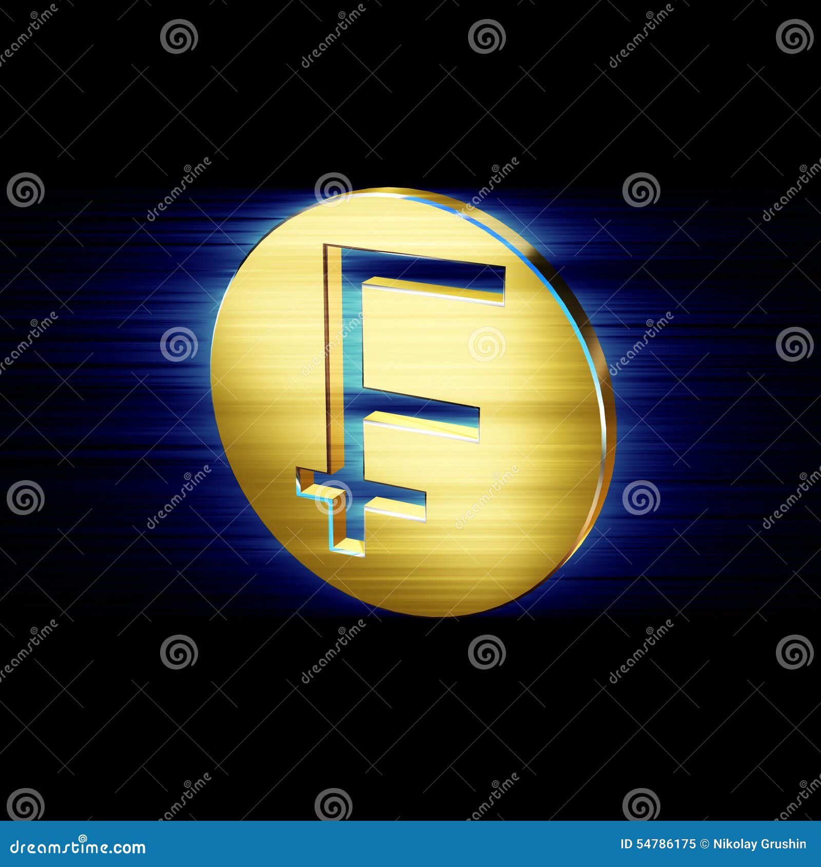 Gold franc symbol stock illustration. Illustration of banking - 54786175