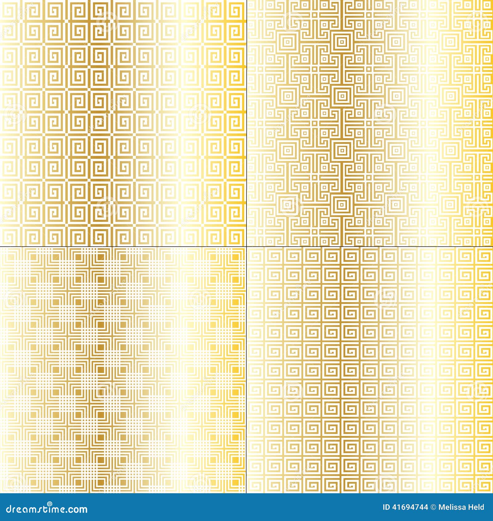 Gold Fretwork Patterns stock vector. Illustration of ornate - 41694744