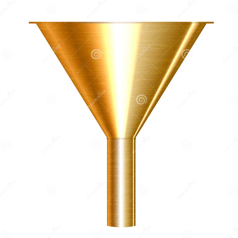 Gold funnel stock vector. Illustration of handle, engine - 26074481