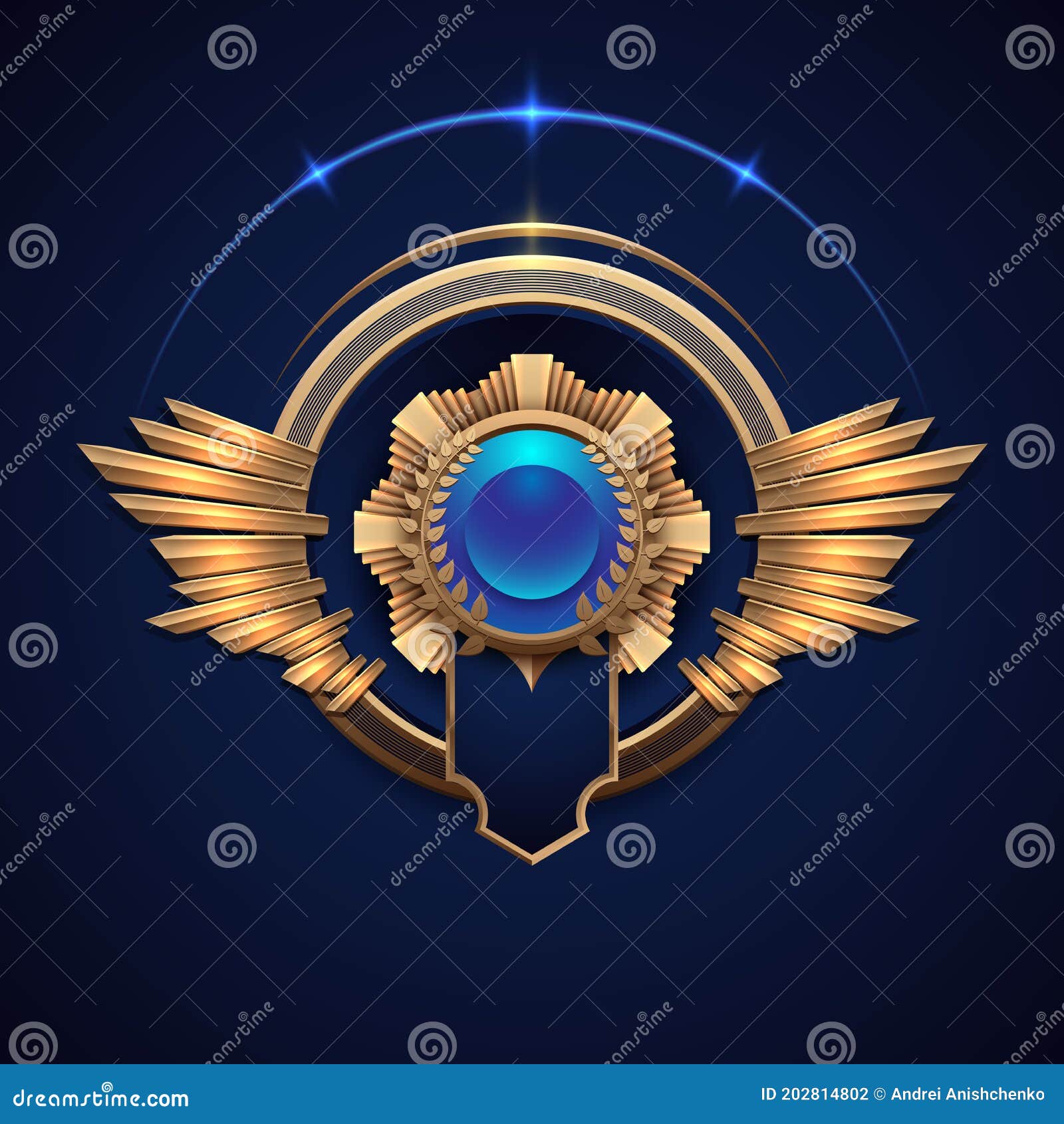 Gold Game Frame Avatar, Luxury Round Template For Game Ui. Vector ...