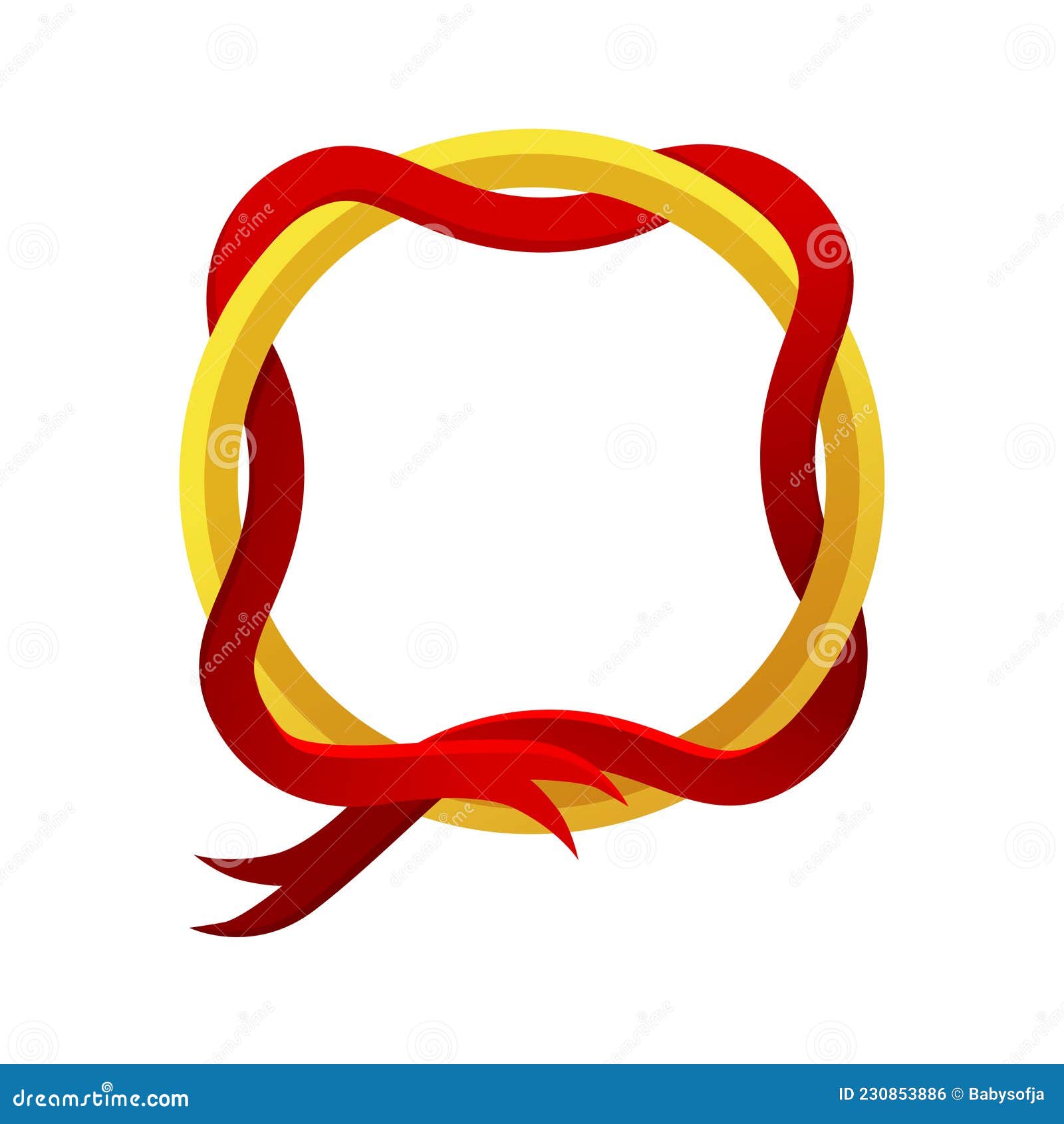 Gold Game Round Frame Template with Red Ribbon. Stock Vector ...