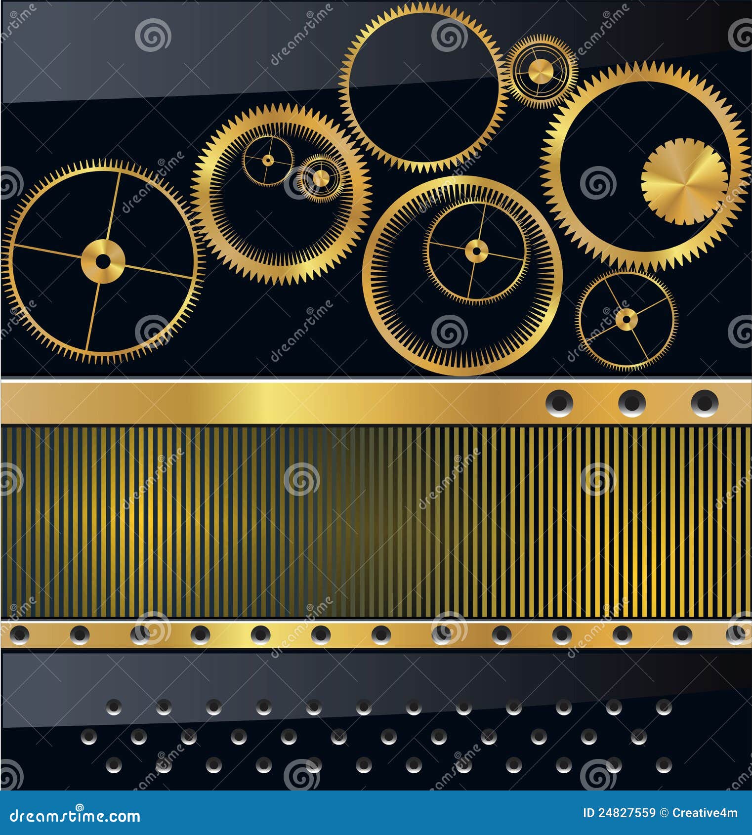 Gold Gear, Industrial Background Of The Mechanism Of Wheels With ...