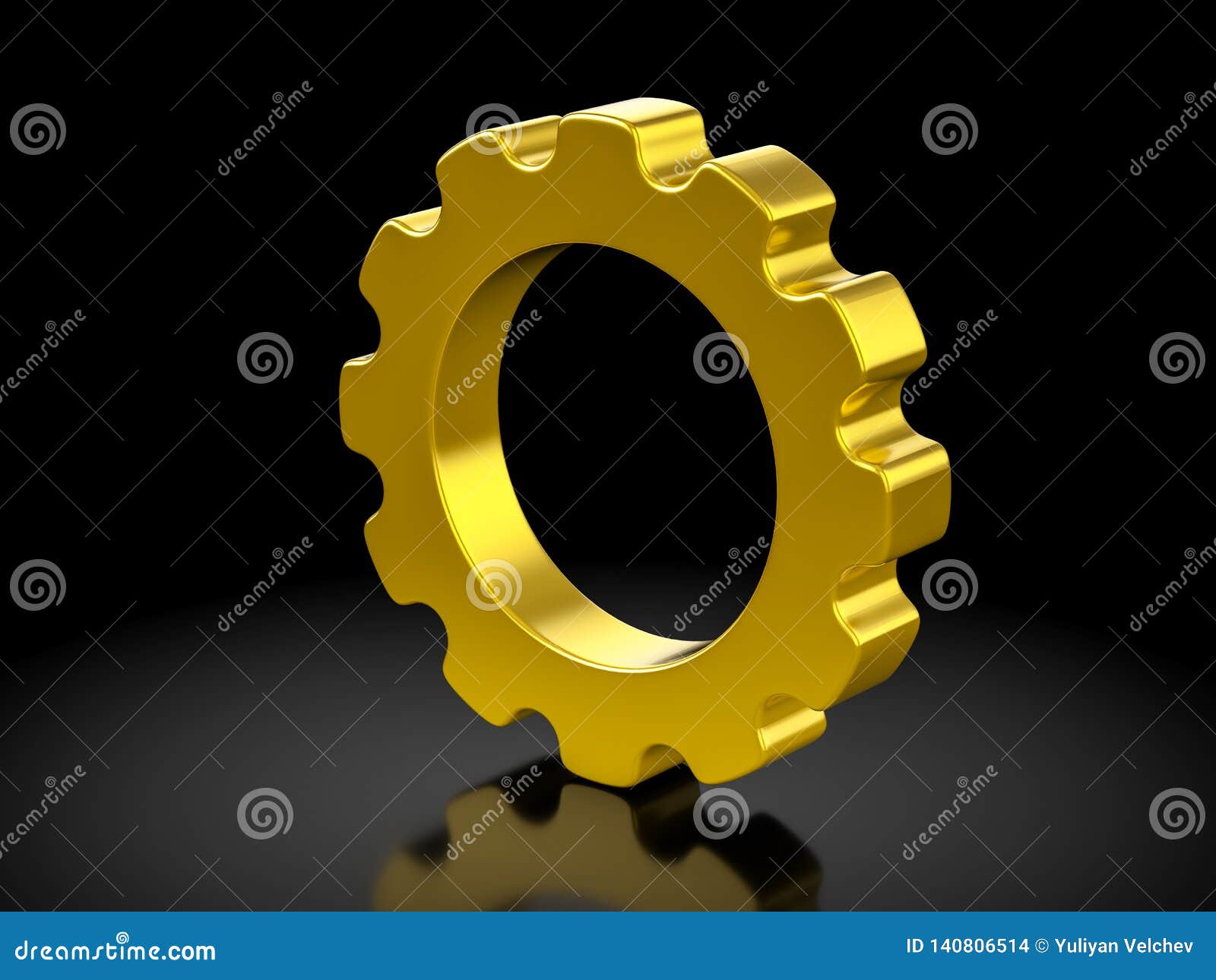 Gold Gear Symbol Royalty-Free Cartoon | CartoonDealer.com #140806514