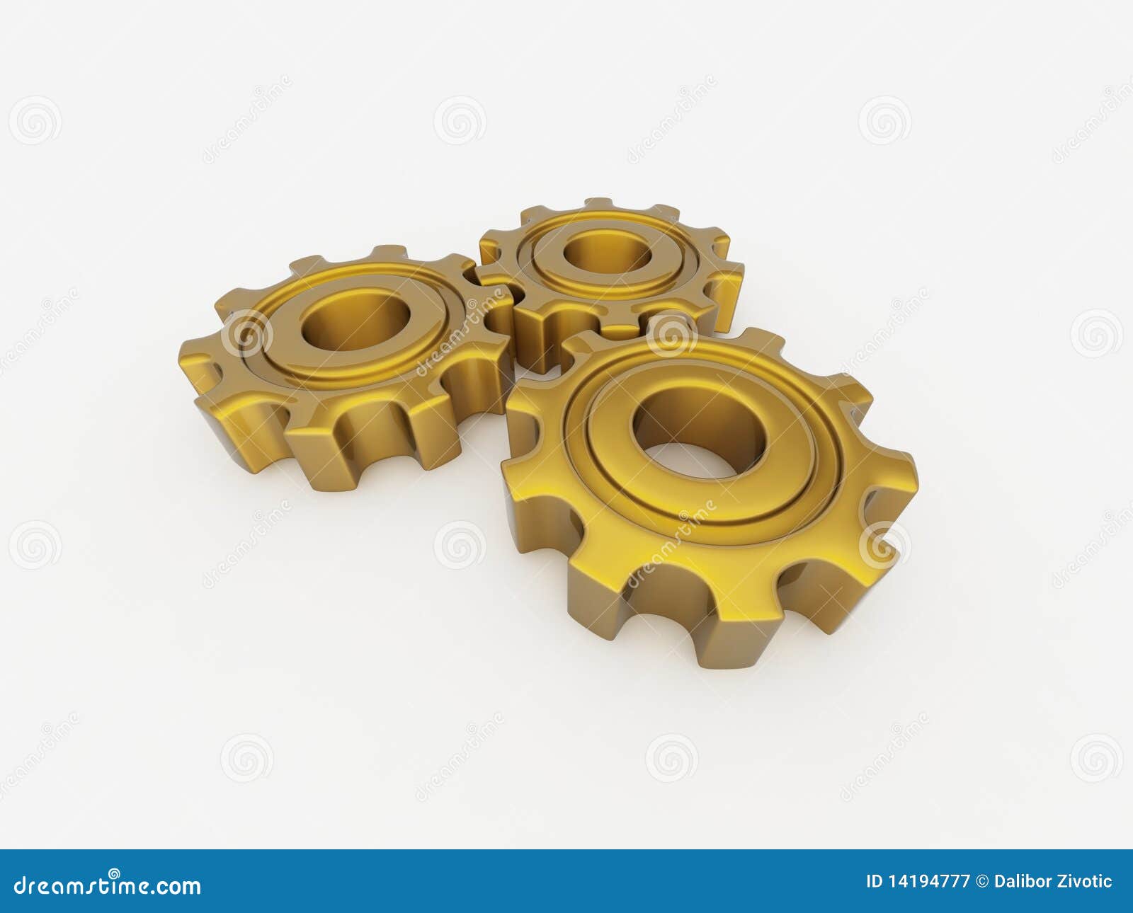 Gold gears stock illustration. Illustration of render - 14194777