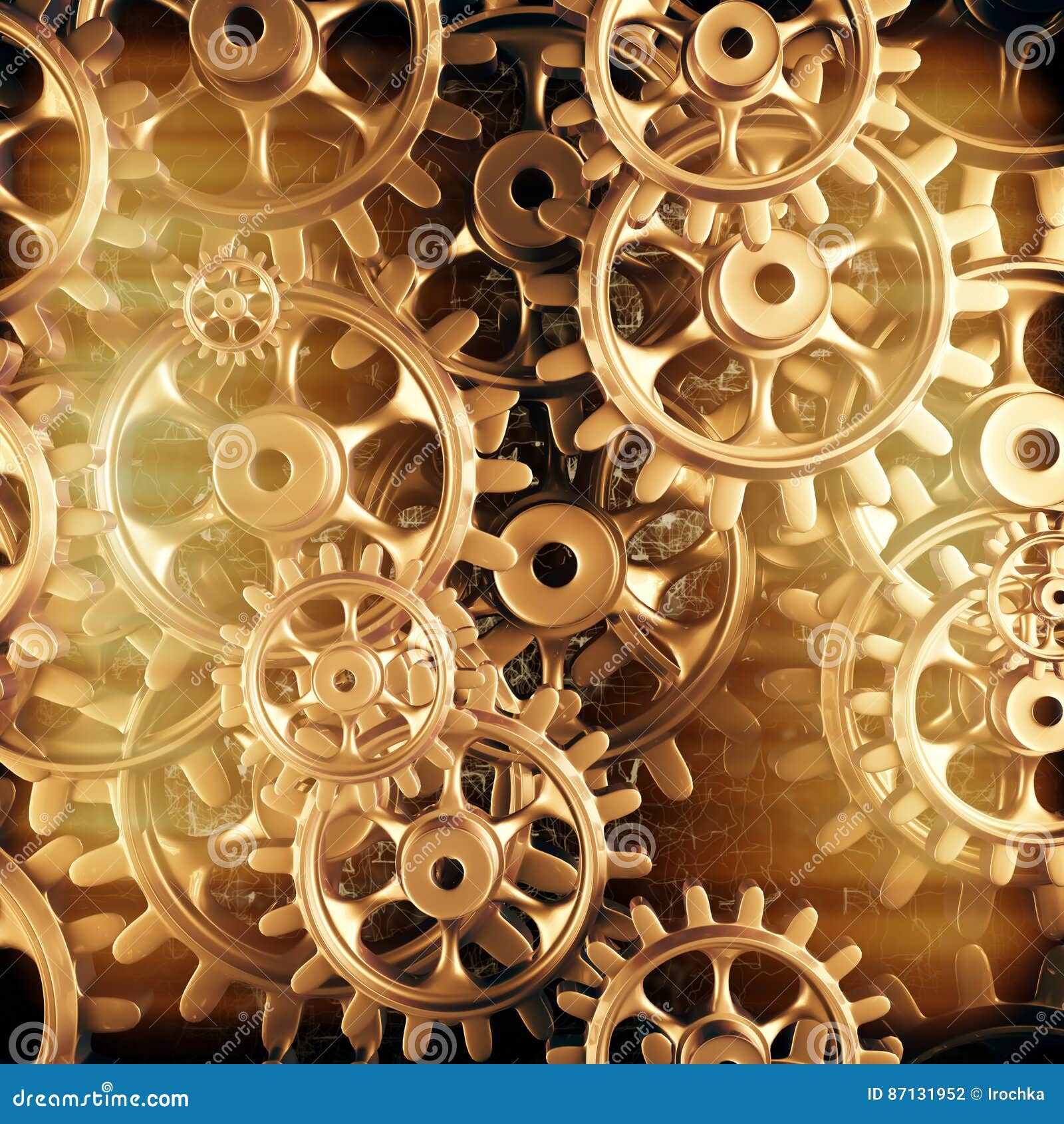 Gold gears and cogs macro stock illustration. Illustration of gold ...