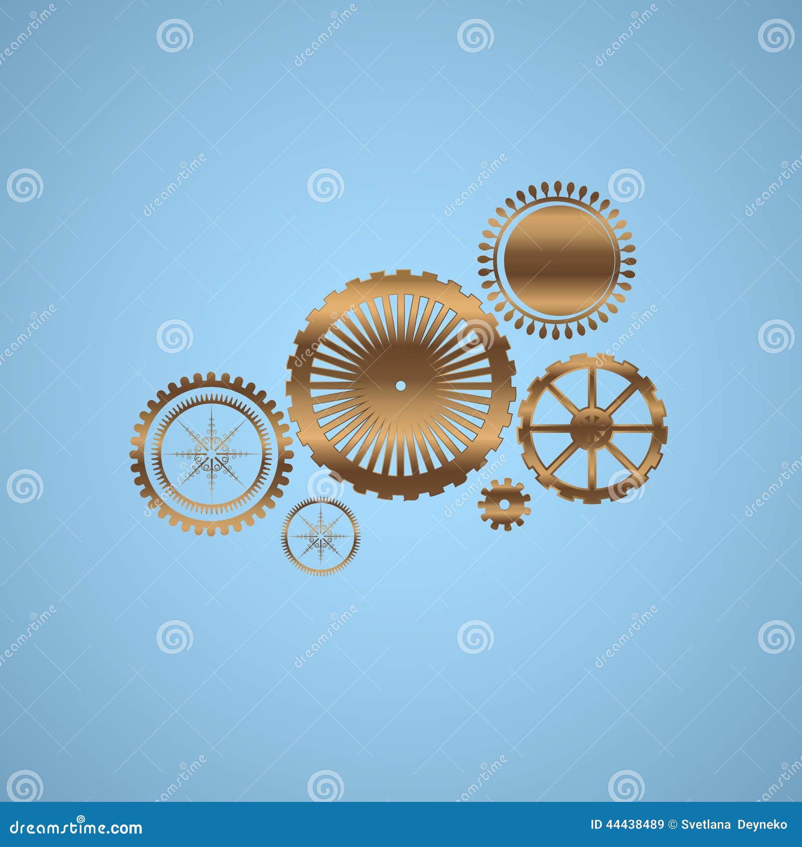 Gold gears stock vector. Illustration of gear, vector - 44438489