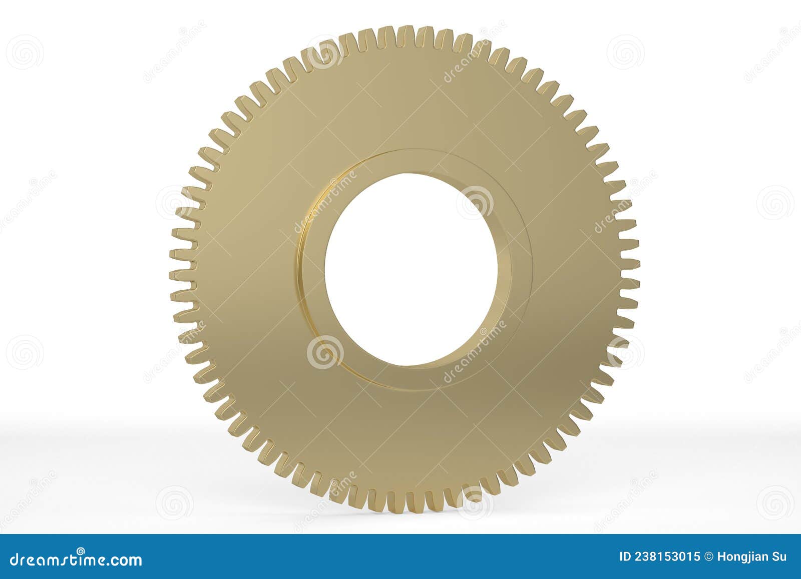Gold Gears on White Background. 3D Illustration Stock Illustration ...