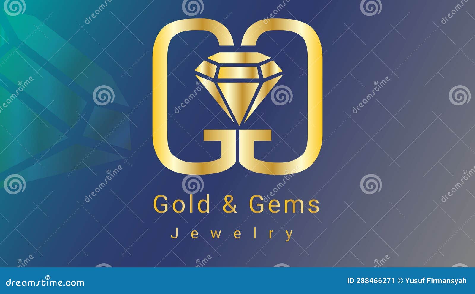 Modern Gold and Gem Diamond Jewelry Logo with Gold Color Stock Vector ...