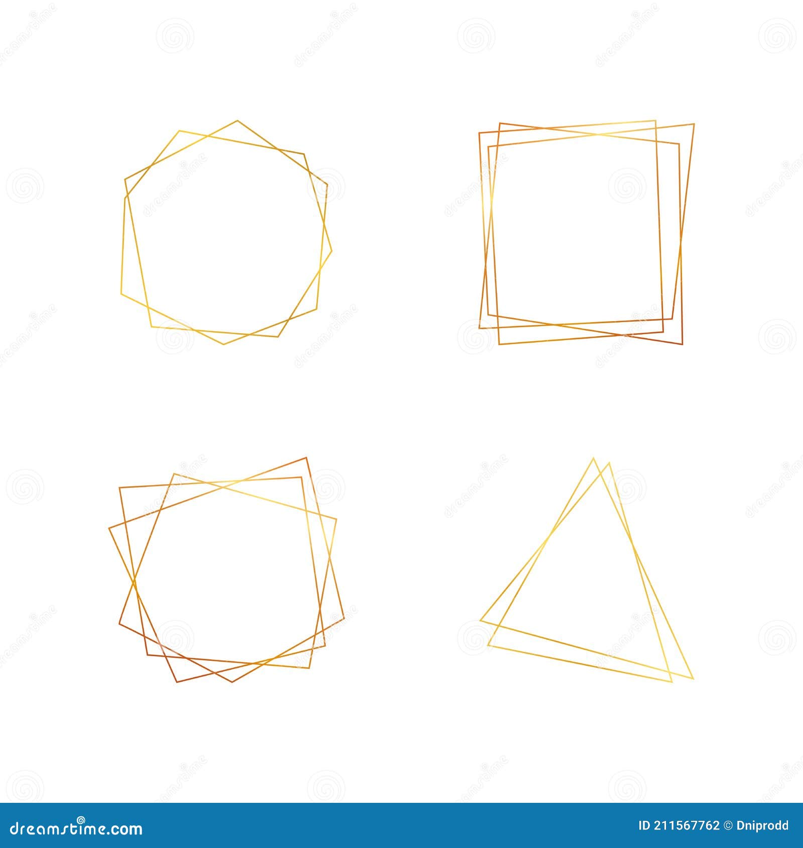 Gold Geometric Polygonal Frame Stock Vector - Illustration of element ...