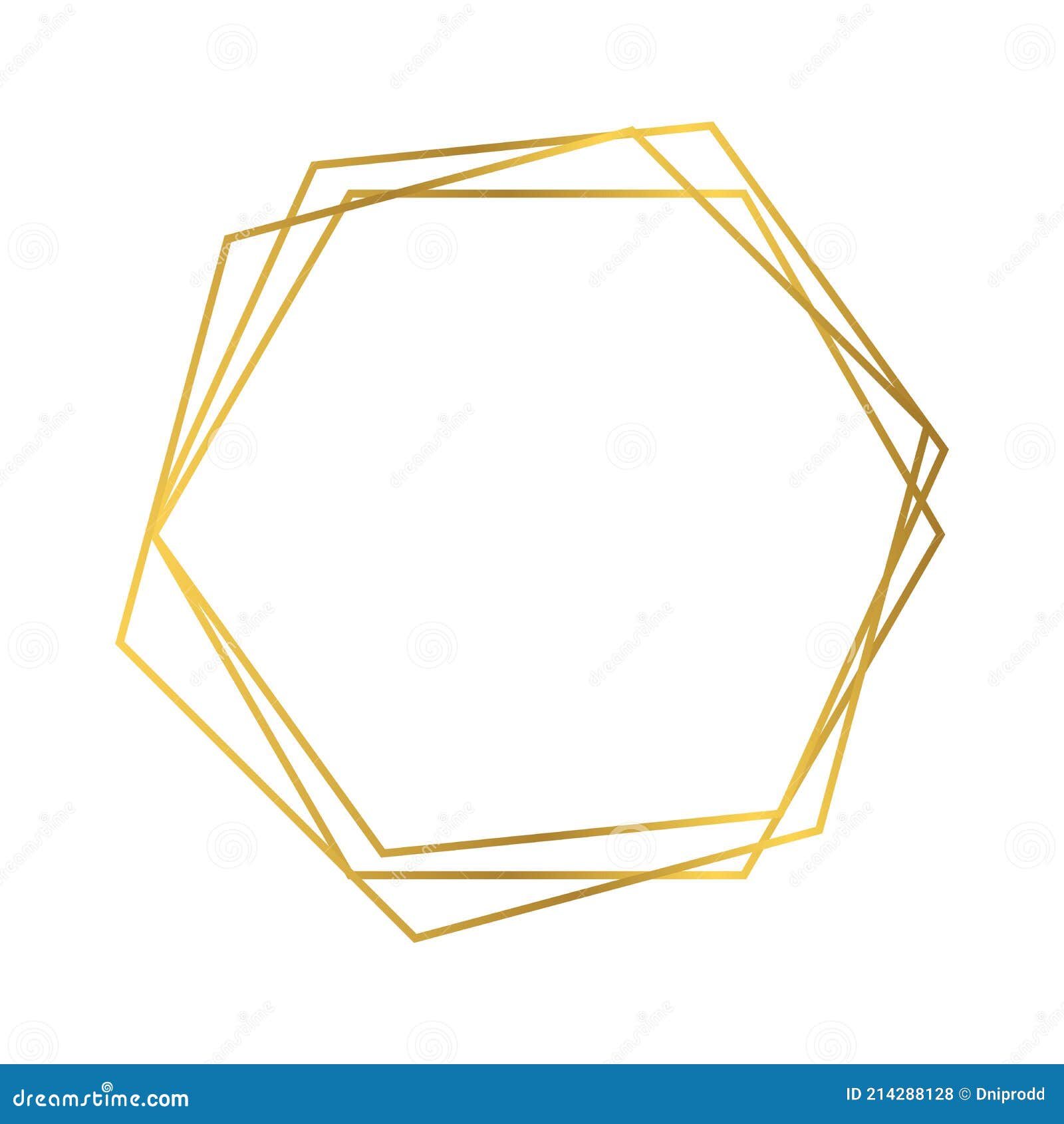 Gold Geometric Polygonal Frame Stock Vector - Illustration of label ...