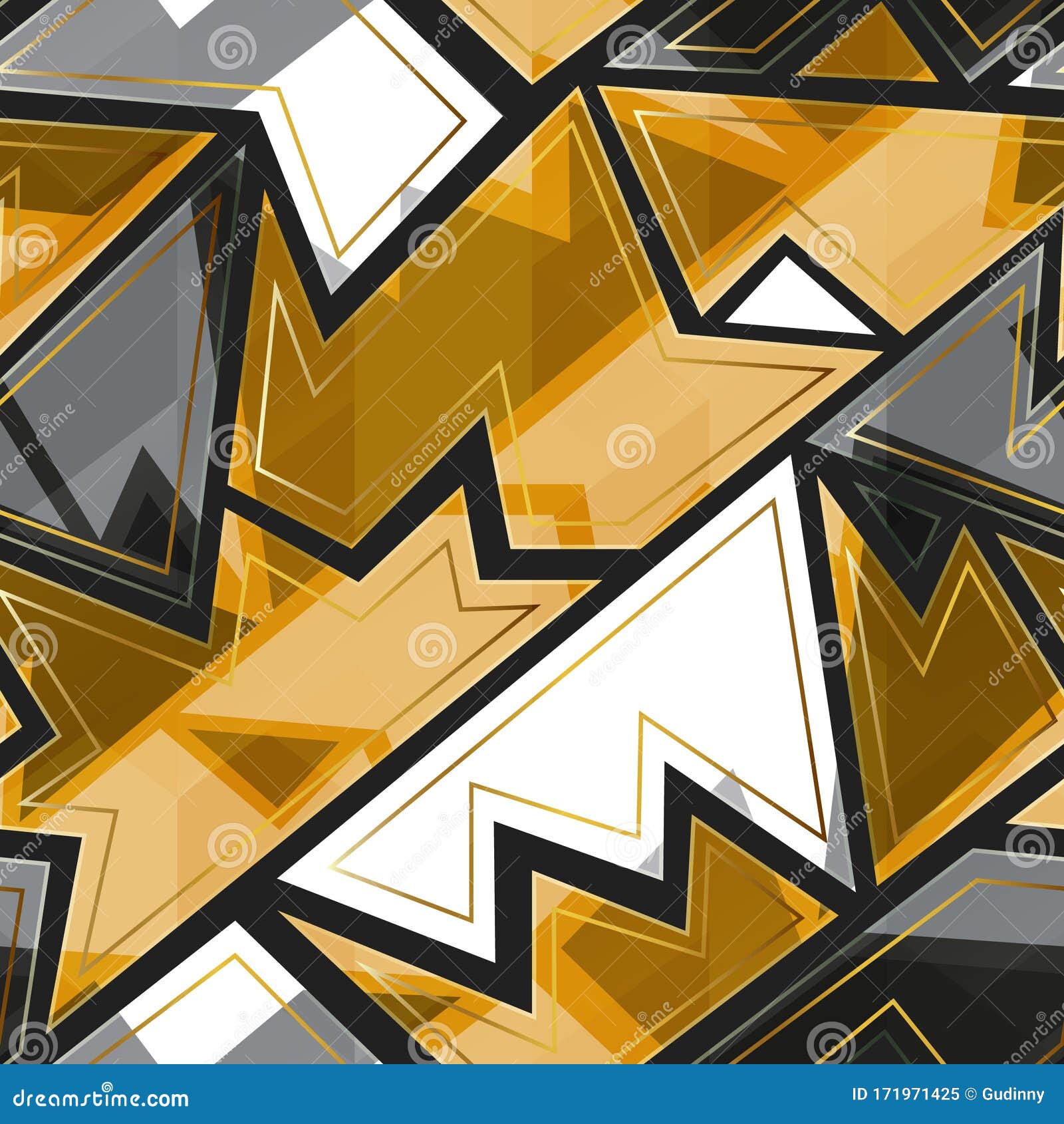Gold Geometric Seamless Pattern Stock Vector - Illustration of vector ...