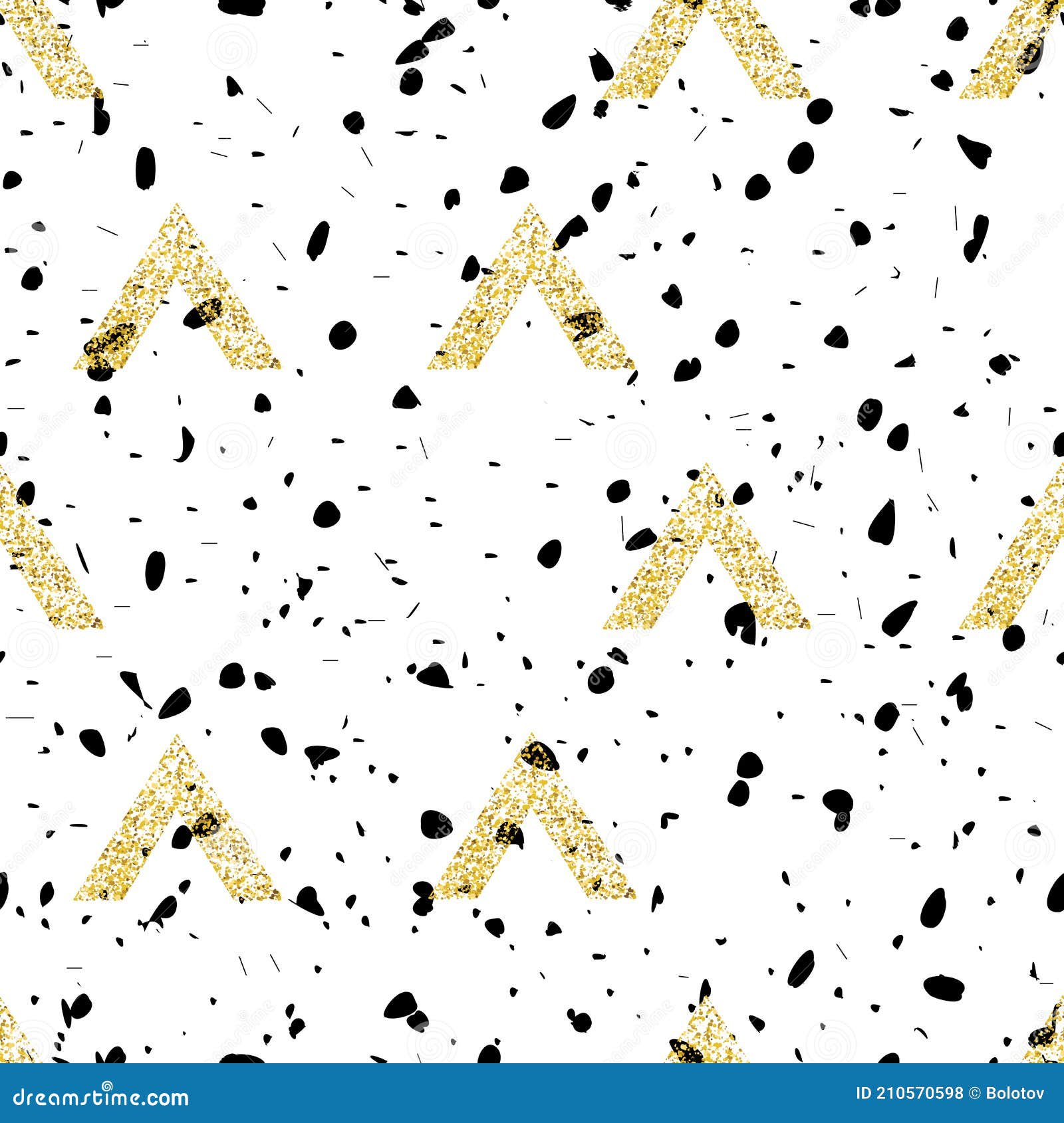 Gold Geometric Triangle with Chaotic Black Glitch Vector Objects ...